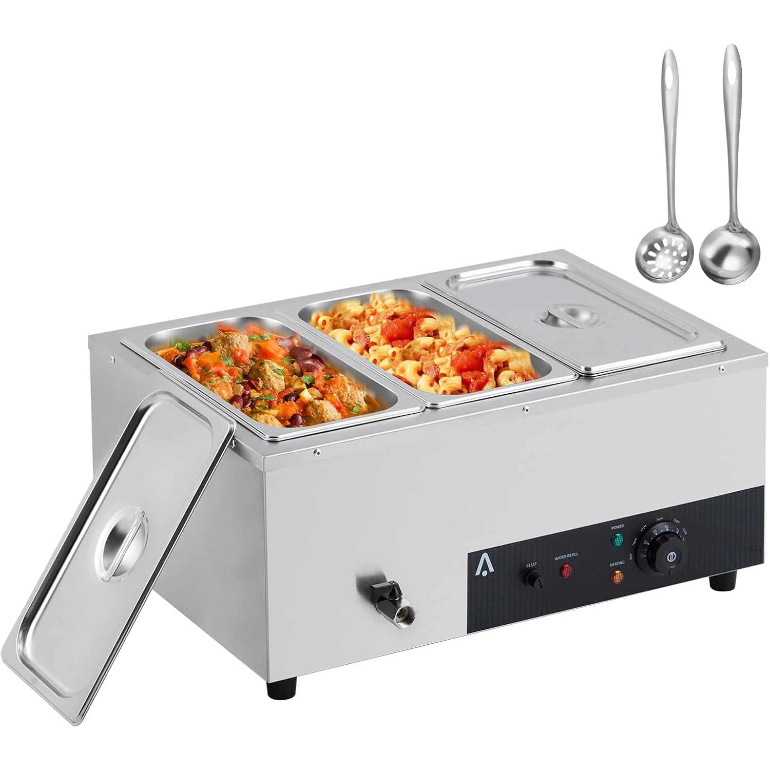 M optimized Commercial Food Warmer 3 Pan, 3x8QT Bain Marie Buffet ...