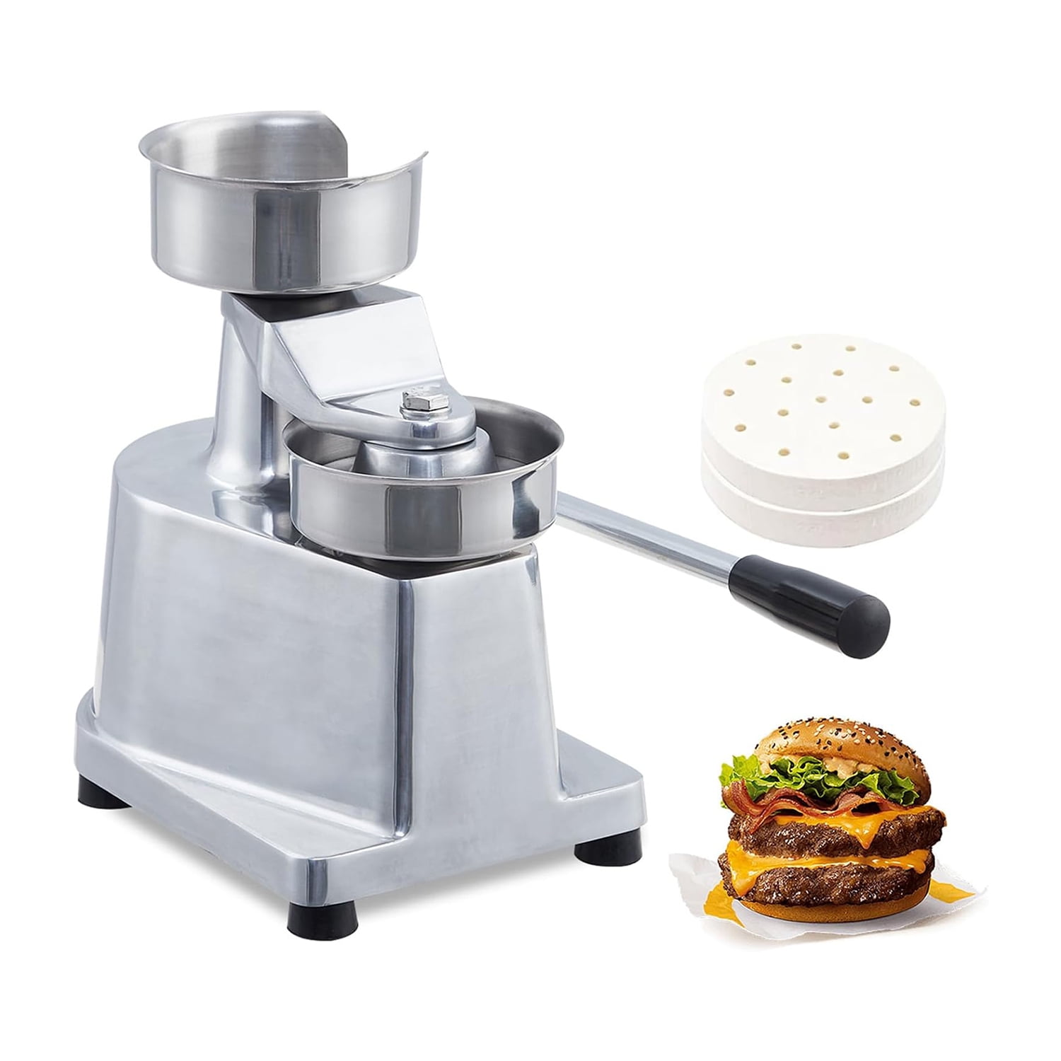 M optimized Commercial Hamburger Patty Maker, 4" 5" 6" Stainless Steel ...