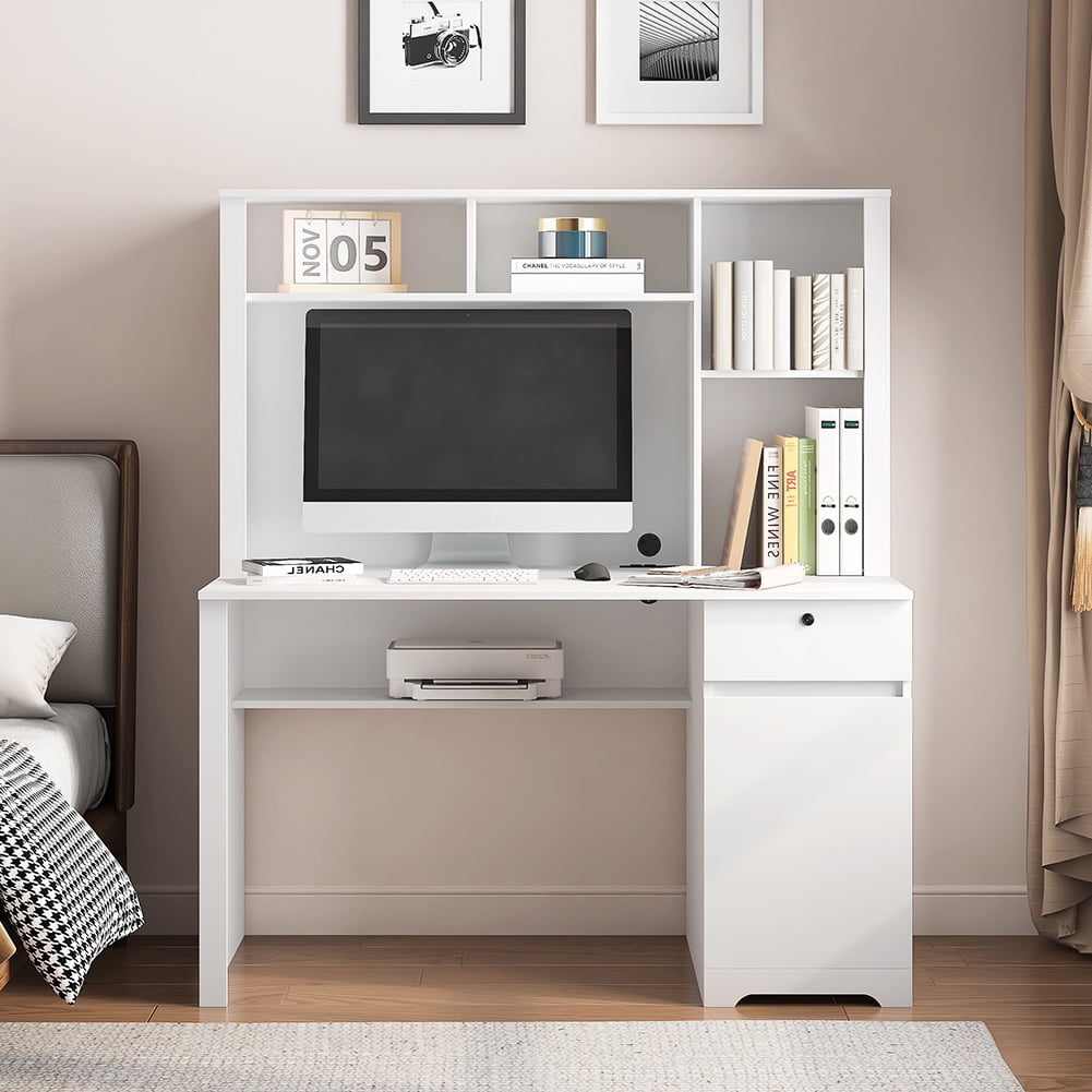 M optimized Computer Desk with Charging Station, Cabinet, Drawer ...