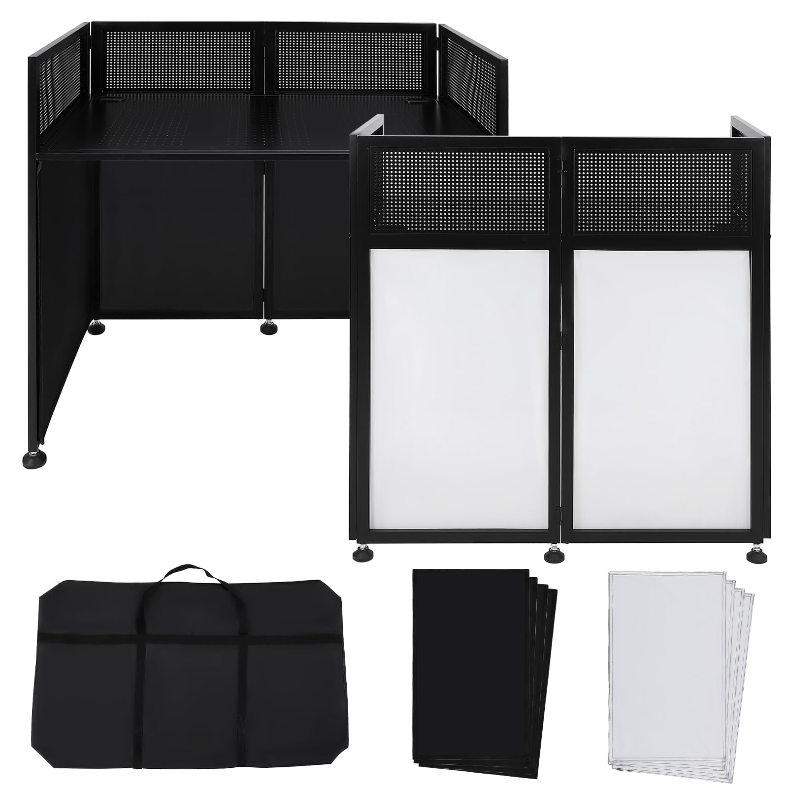 M optimized DJ Booth Portable DJ Facade Table Station Event Foldable 20 ...