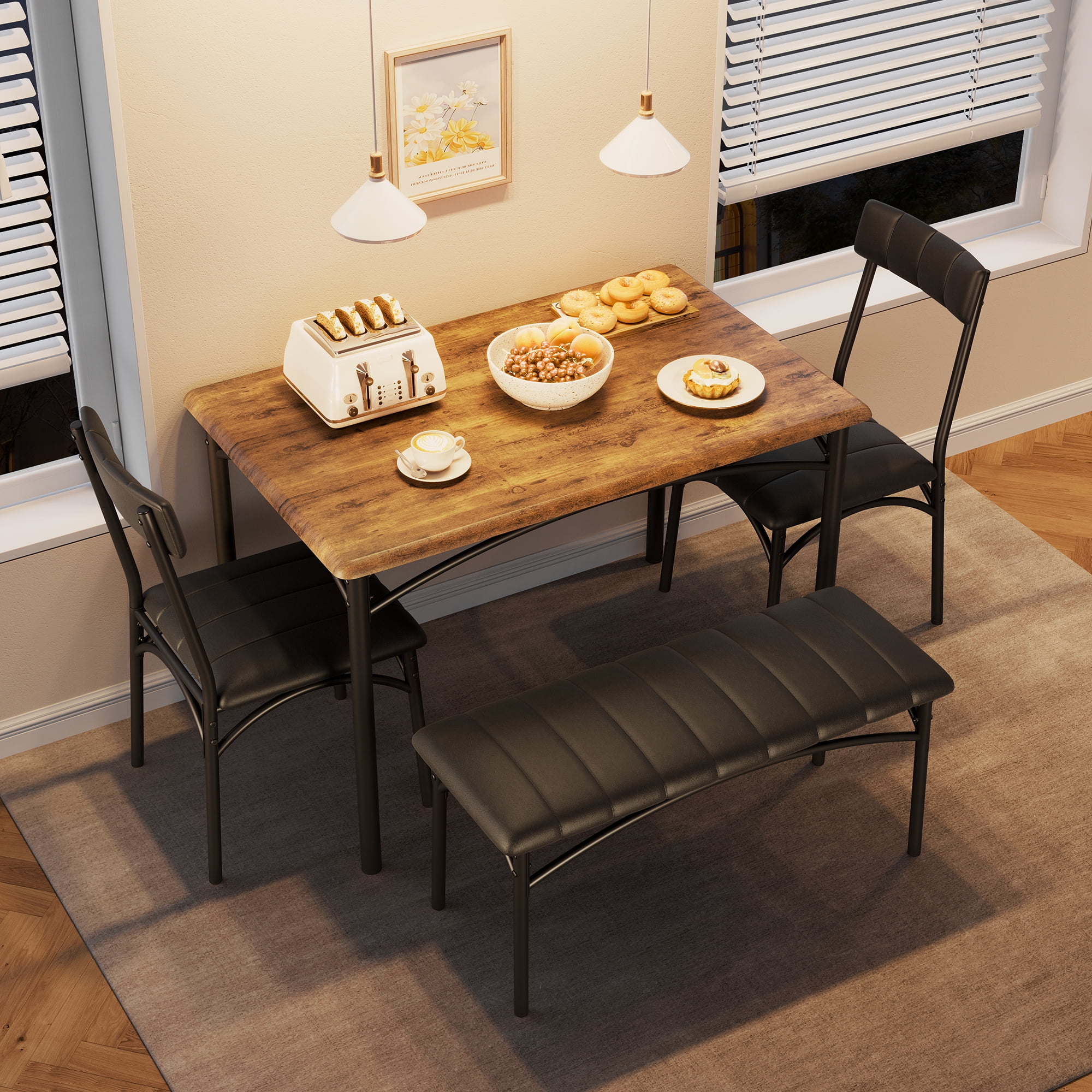 M optimized Dining Table Set for 4, Kitchen Table with Upholstered ...