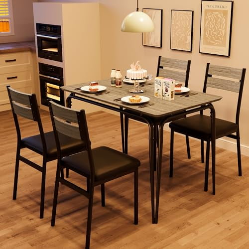 M optimized Dining Table Set for 4,Kitchen Table and Chairs, 5 Piece ...