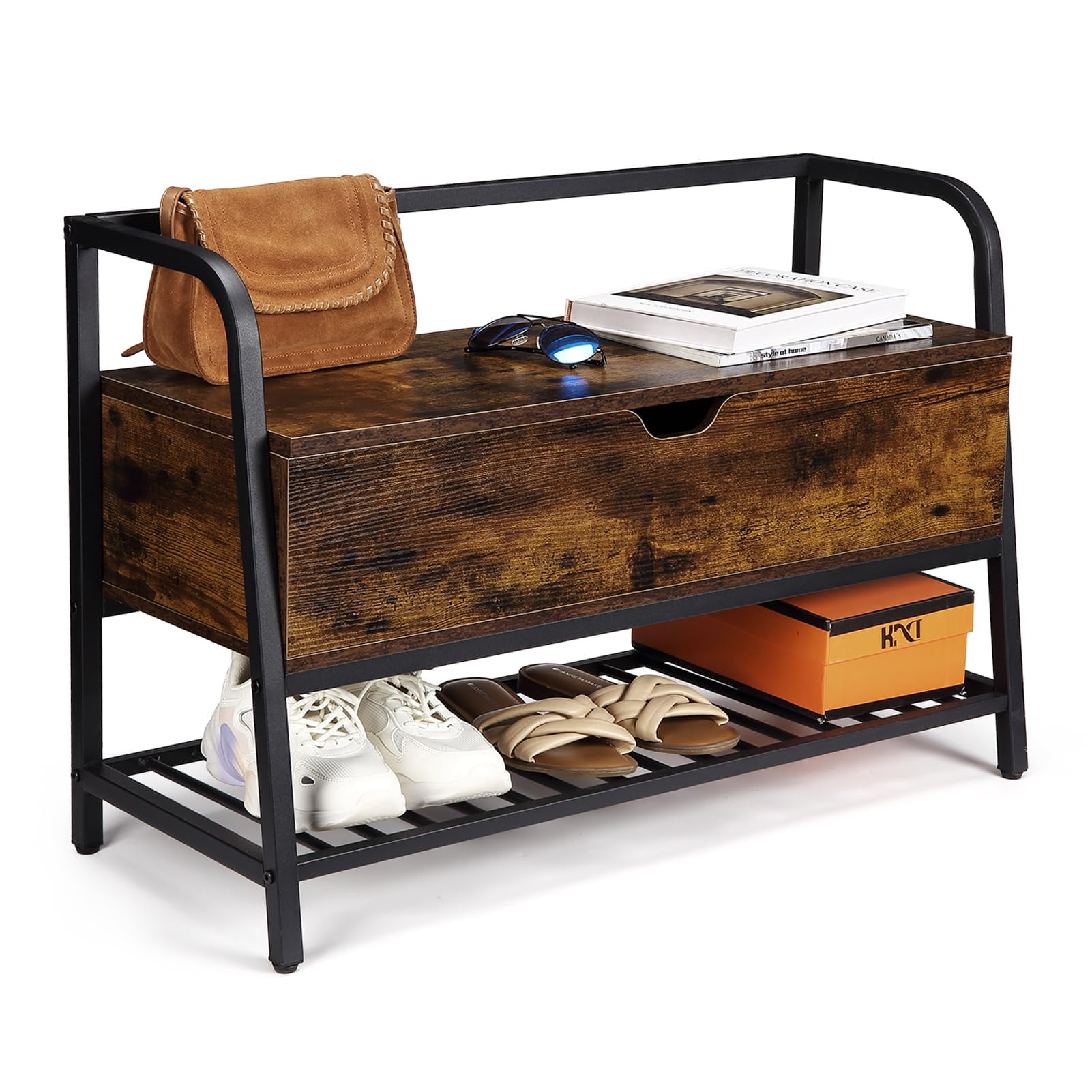 M optimized Entryway Shoe Bench, Lift Top Shoe Storage Bench with ...