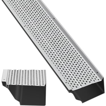BENTISM Gutter Guard 5 in Wide 52 ft Length Cover Mesh Leaf Debris ...