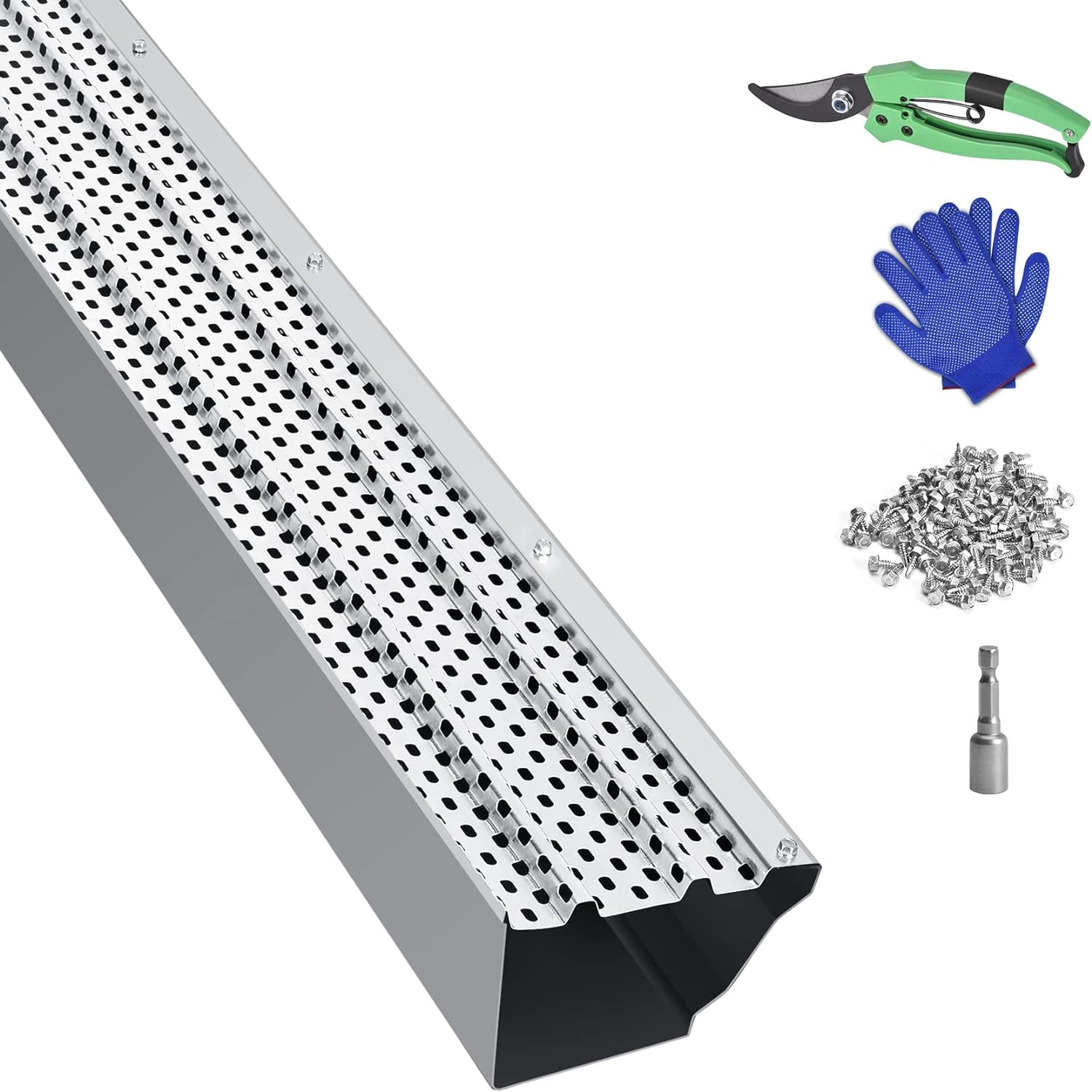 M optimized Gutters Guard, 5 inch Width, 7 PCS 28ft Total Length, Leaf ...