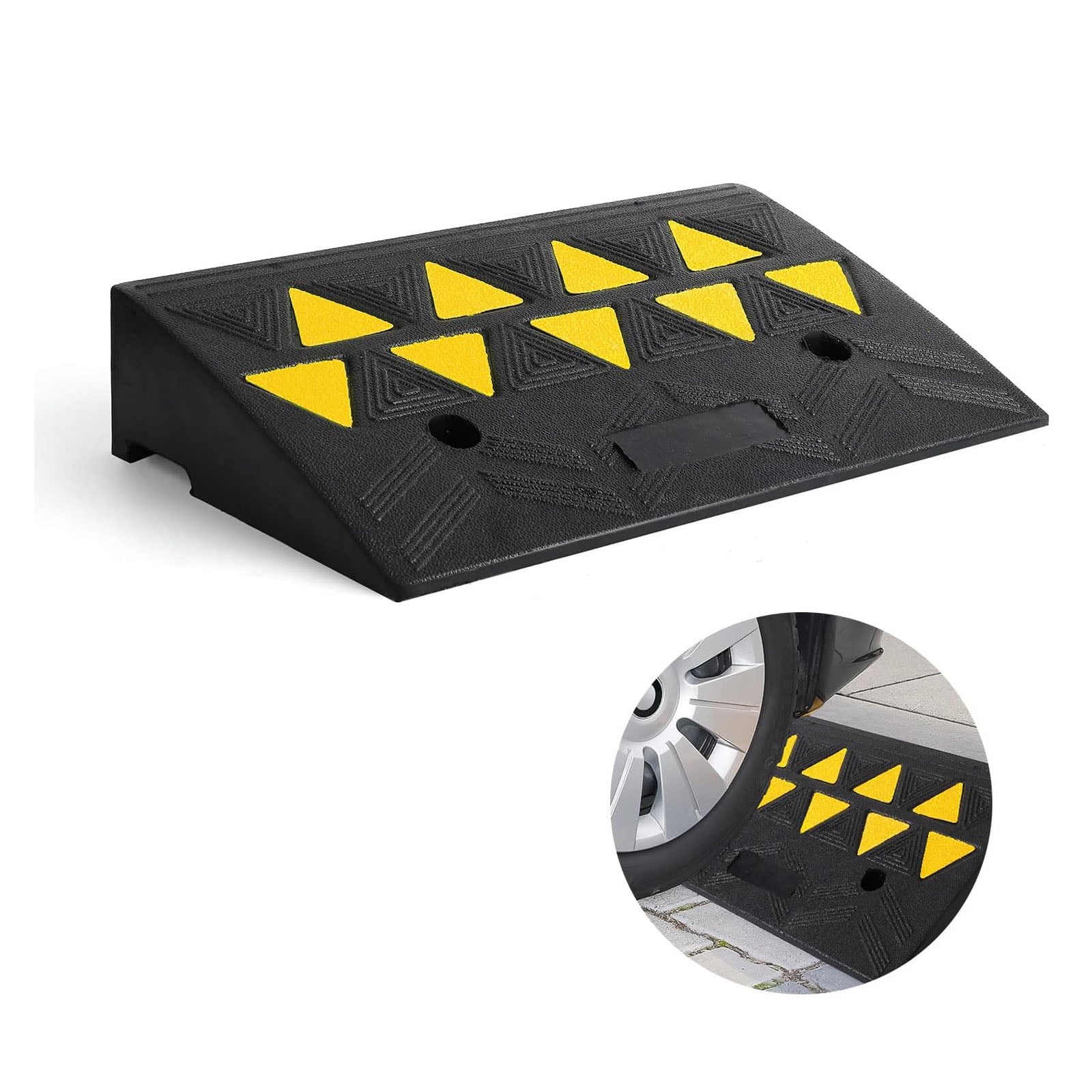 M optimized Heavy Duty 4.1" Rise Rubber Curb Ramp, 13" W x 19" L, for ...
