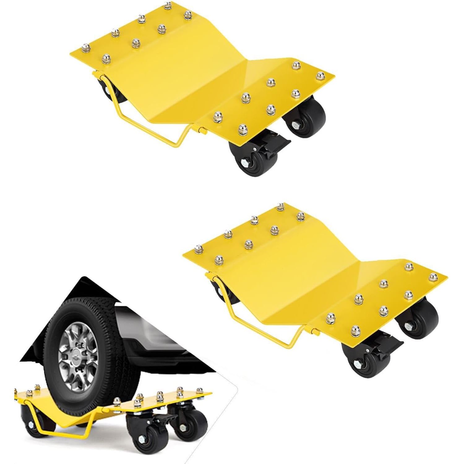 M optimized Heavy Duty Car Wheel Dolly Set, 4000LBS/8000LBS Car Moving ...