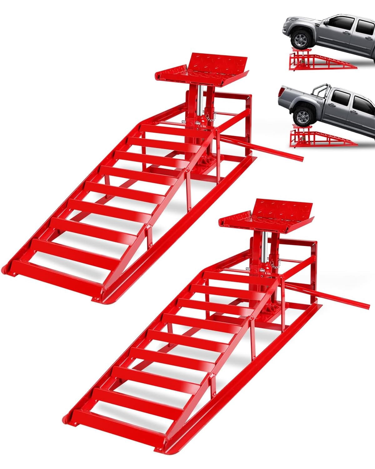 M optimized Heavy-Duty Hydraulic Car Ramps 5T Capacity - Adjustable 9.3 ...