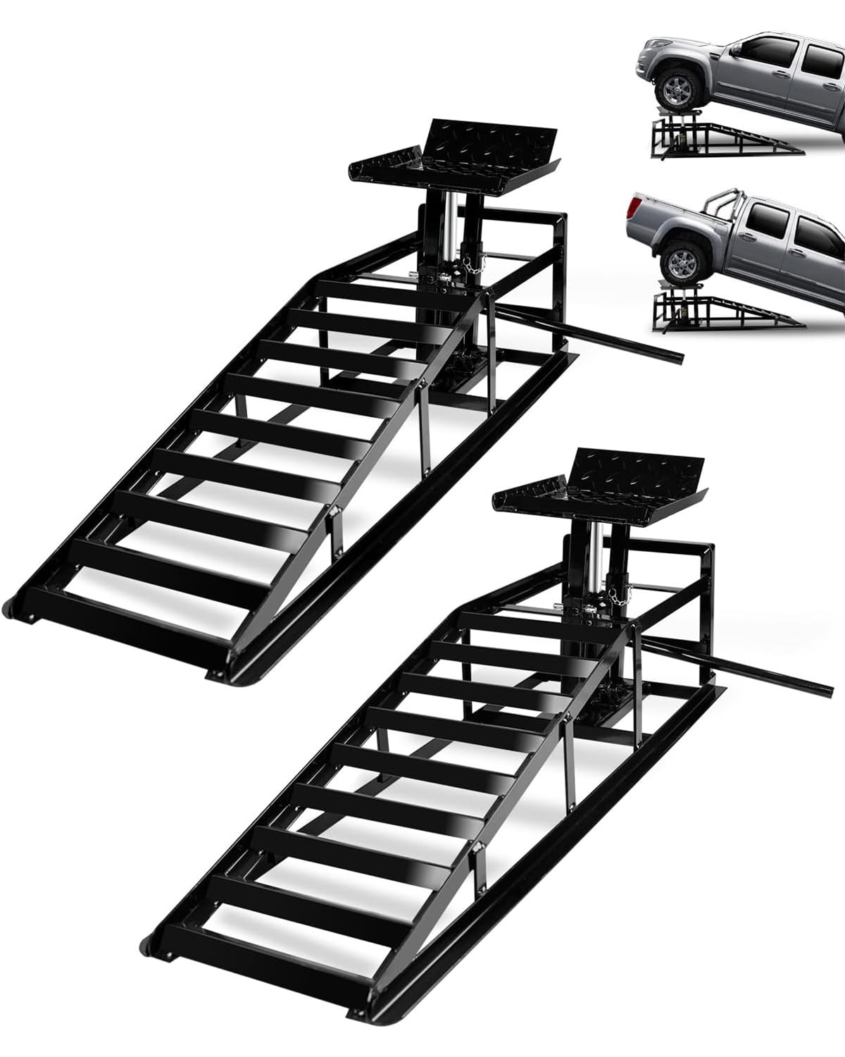 M optimized Heavy-Duty Hydraulic Car Ramps 5T Capacity - Adjustable 9.3 ...