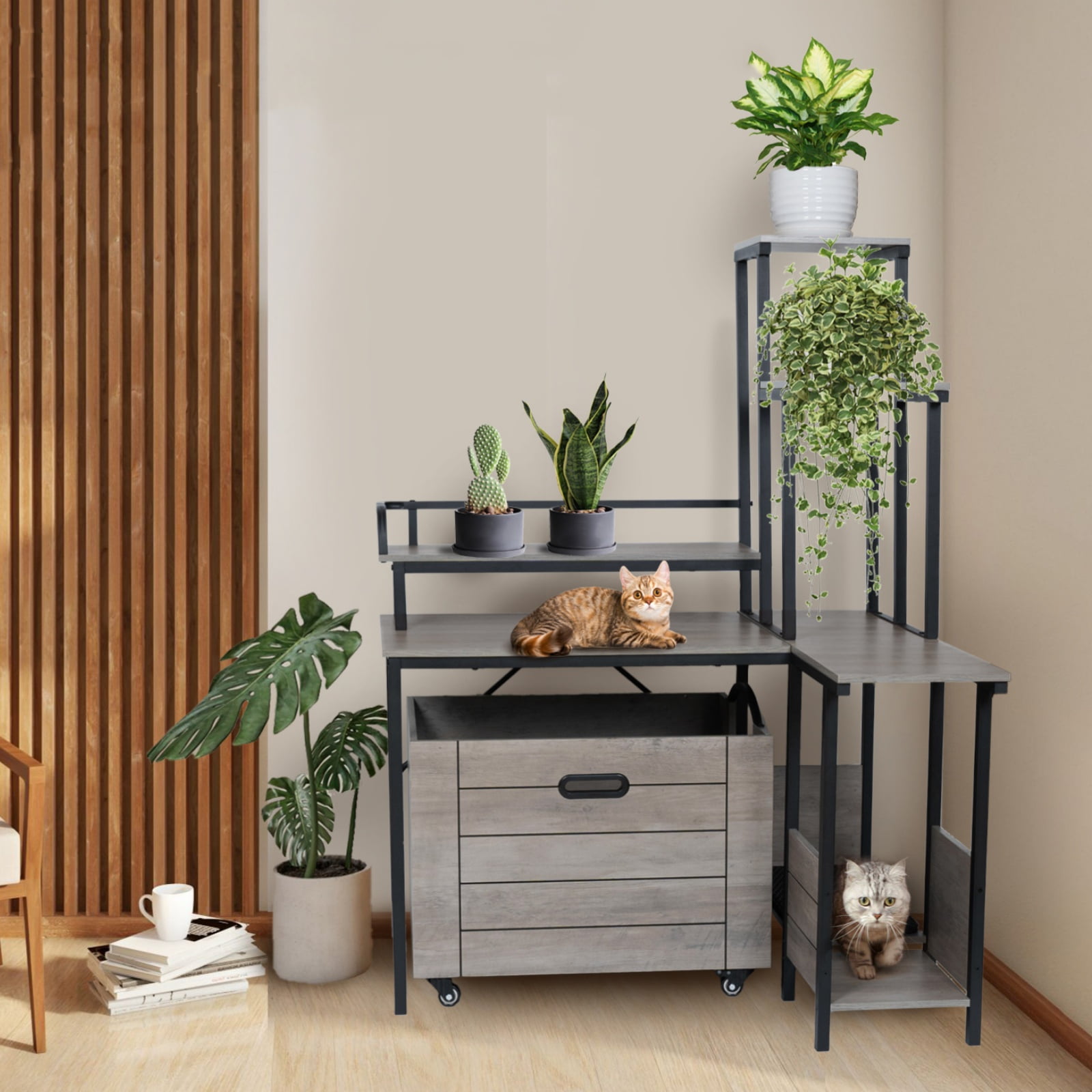 M optimized Hidden Litter Box Furniture Cat Litter Box Enclosure ...