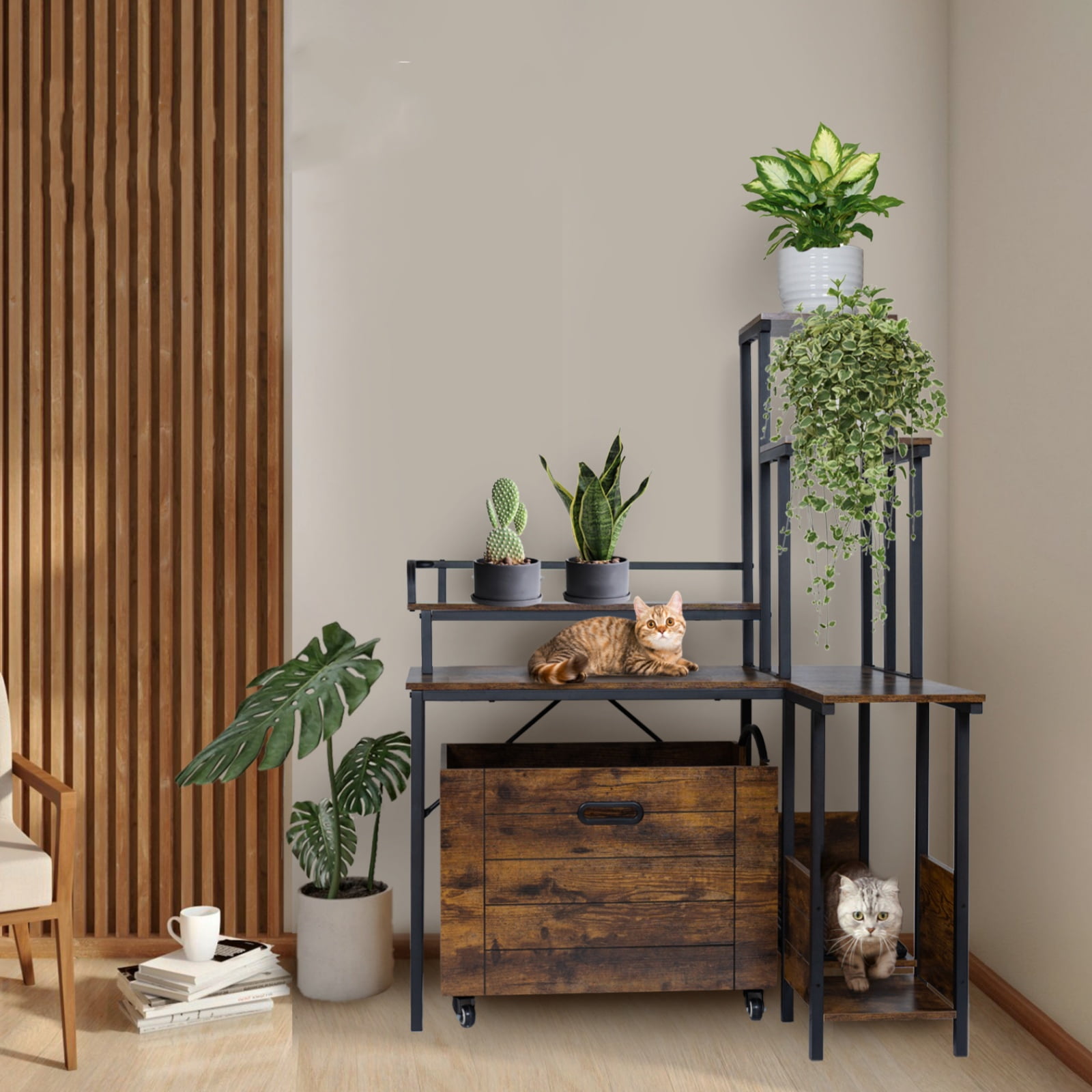 M optimized Hidden Litter Box Furniture Cat Litter Box Enclosure ...