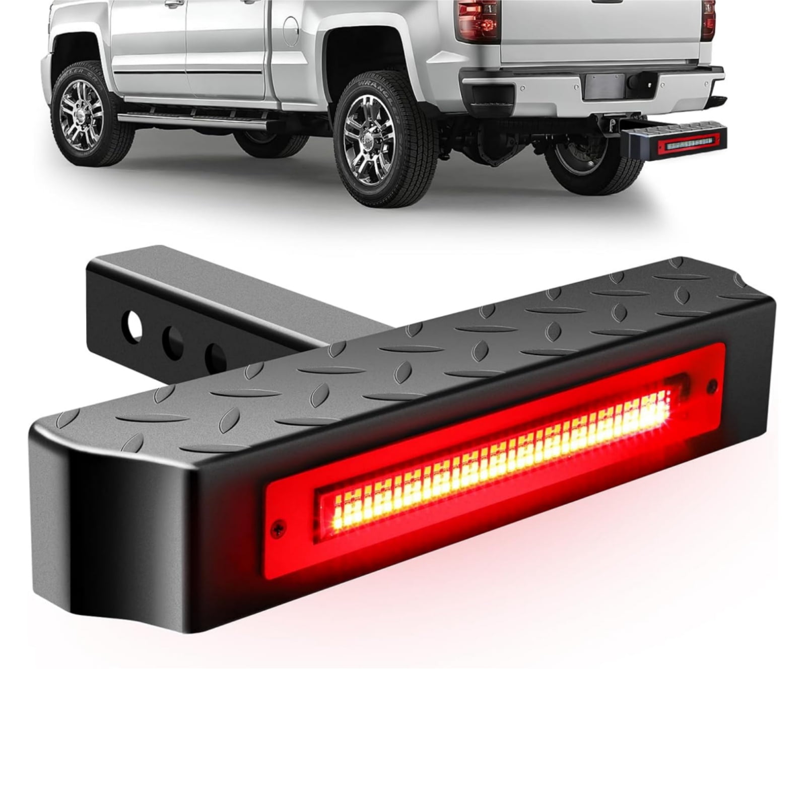 M optimized Hitch Step with Light 108 LED Lighting(6 Mode) Series Steel ...