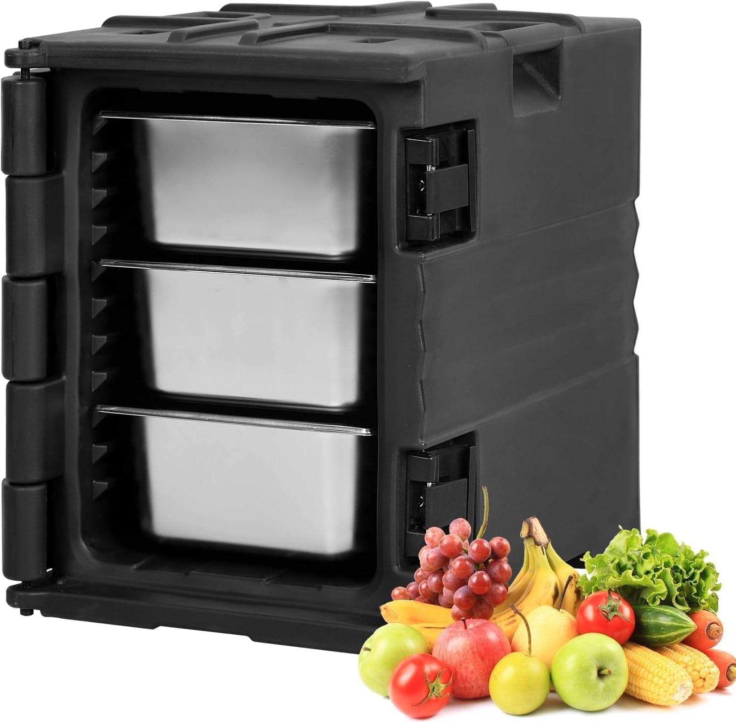 M optimized Insulated Food Pan Carrier 82Qt Hot Box w/ Fixed Casters ...