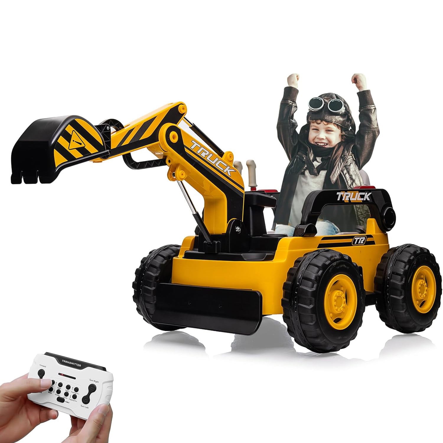 M optimized Kids Ride On Excavator Digger Truck with Remote Control ...