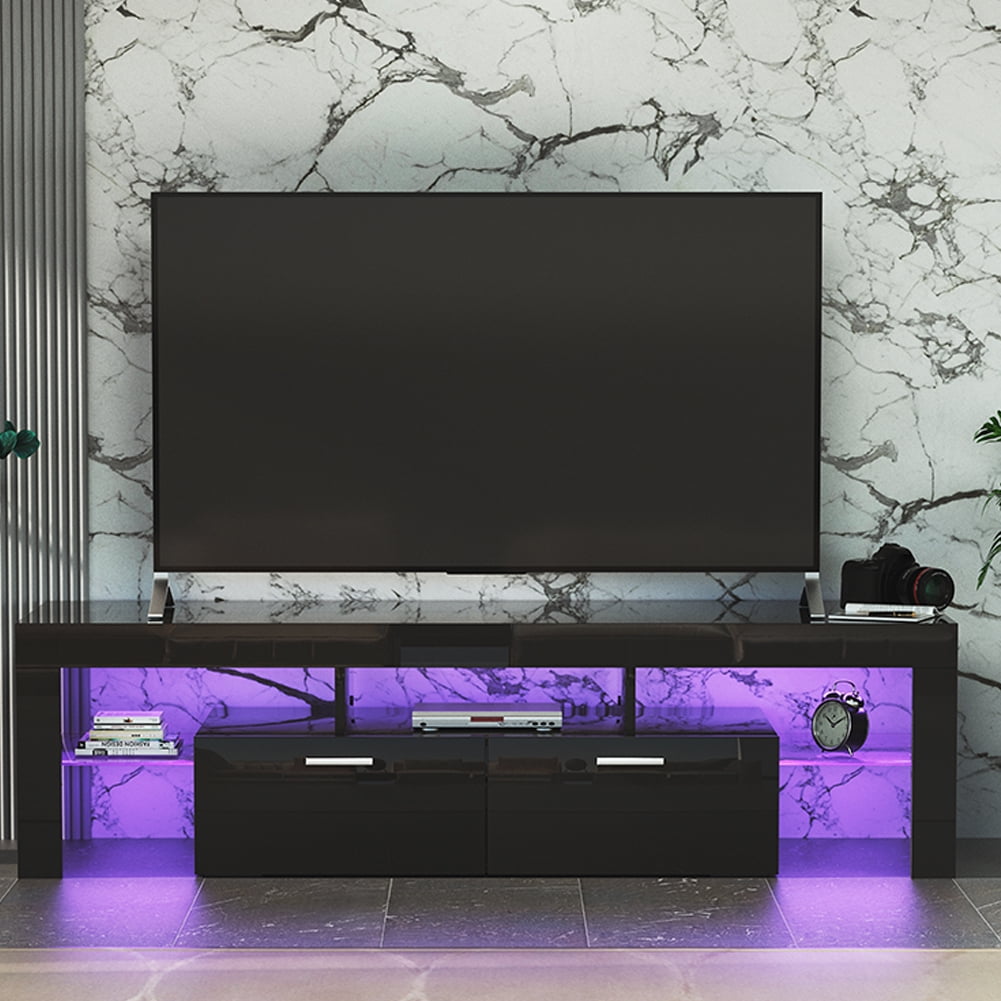 M optimized LED Light TV Stand Entertainment Center with Remote Control ...