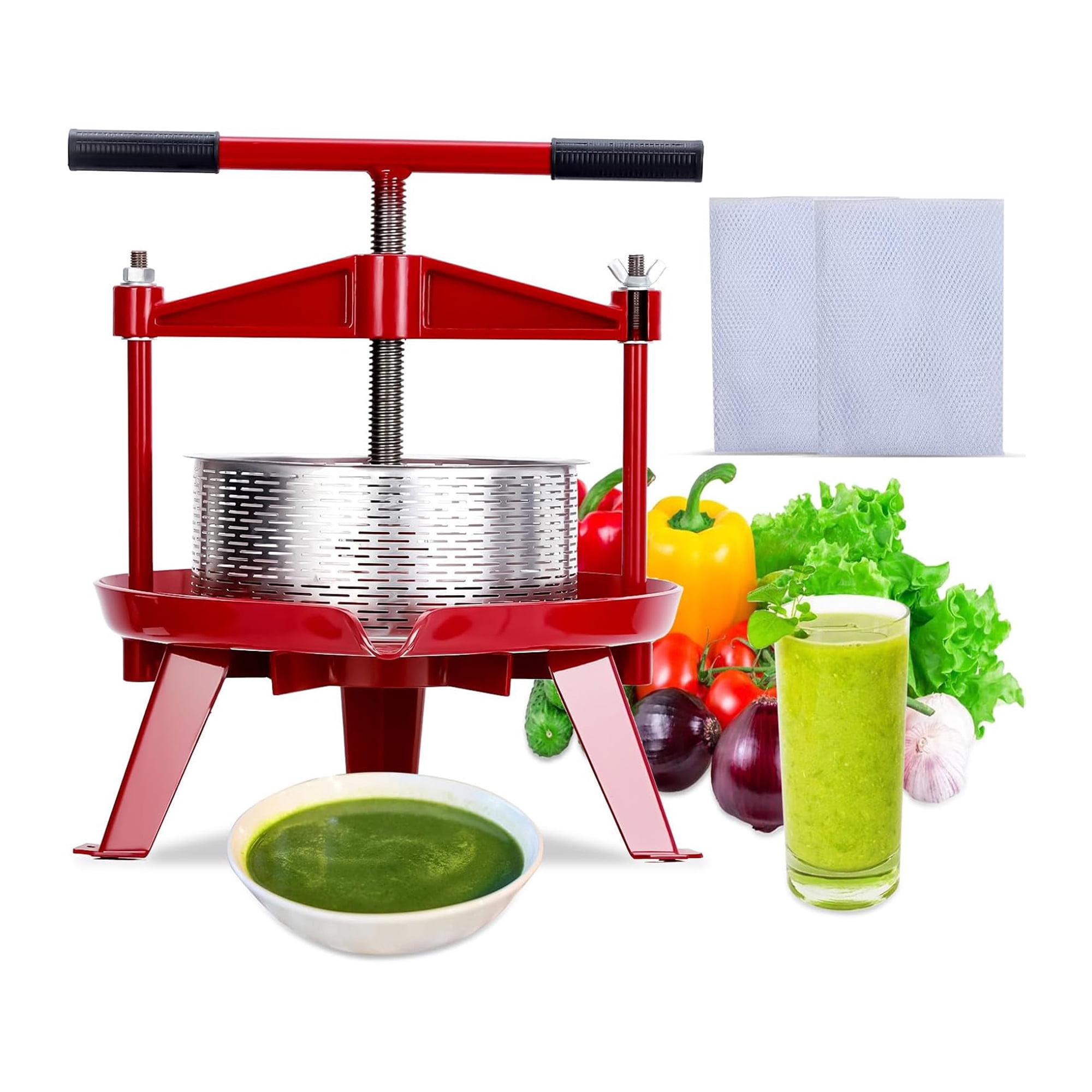 M optimized Manual Fruit Wine Press 1.32 Gal, Stainless Steel Fruit and ...