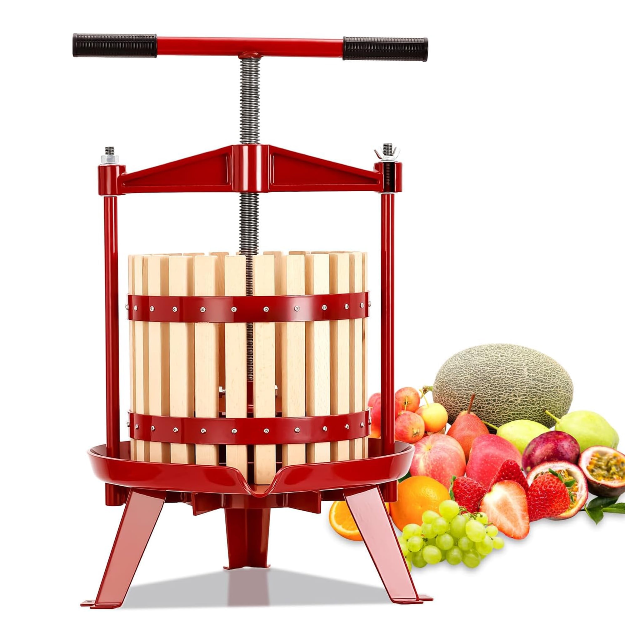 M optimized Manual Fruit Wine Press 3.17 Gal, Wood Steel Fruit and Wine ...