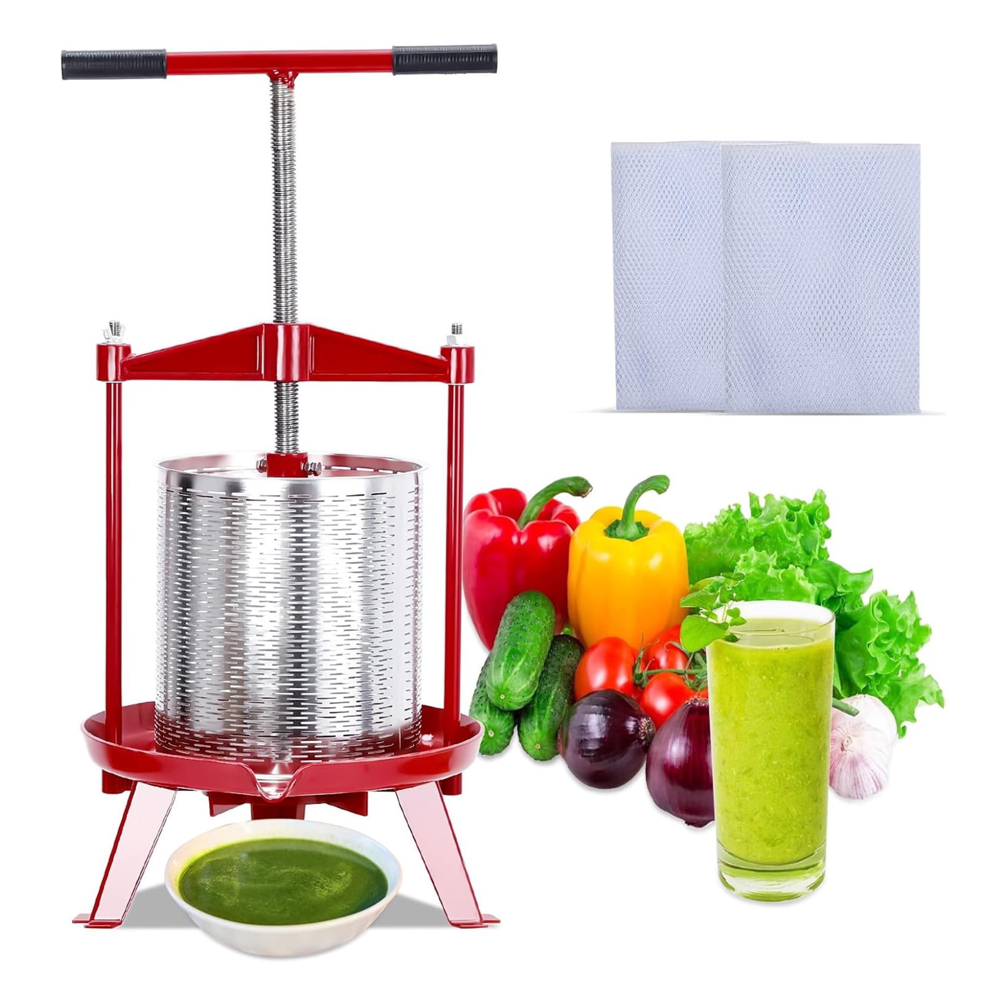 M optimized Manual Fruit Wine Press 3.69 Gal, Stainless Steel Fruit and ...