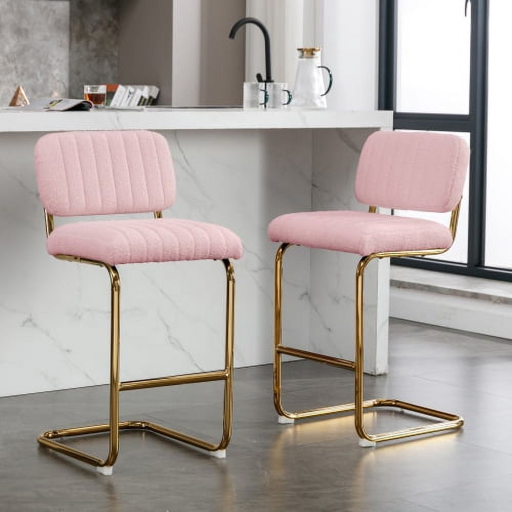 M optimized Mid Century Bar Stools Set of 2 Counter Height Armless Bar ...