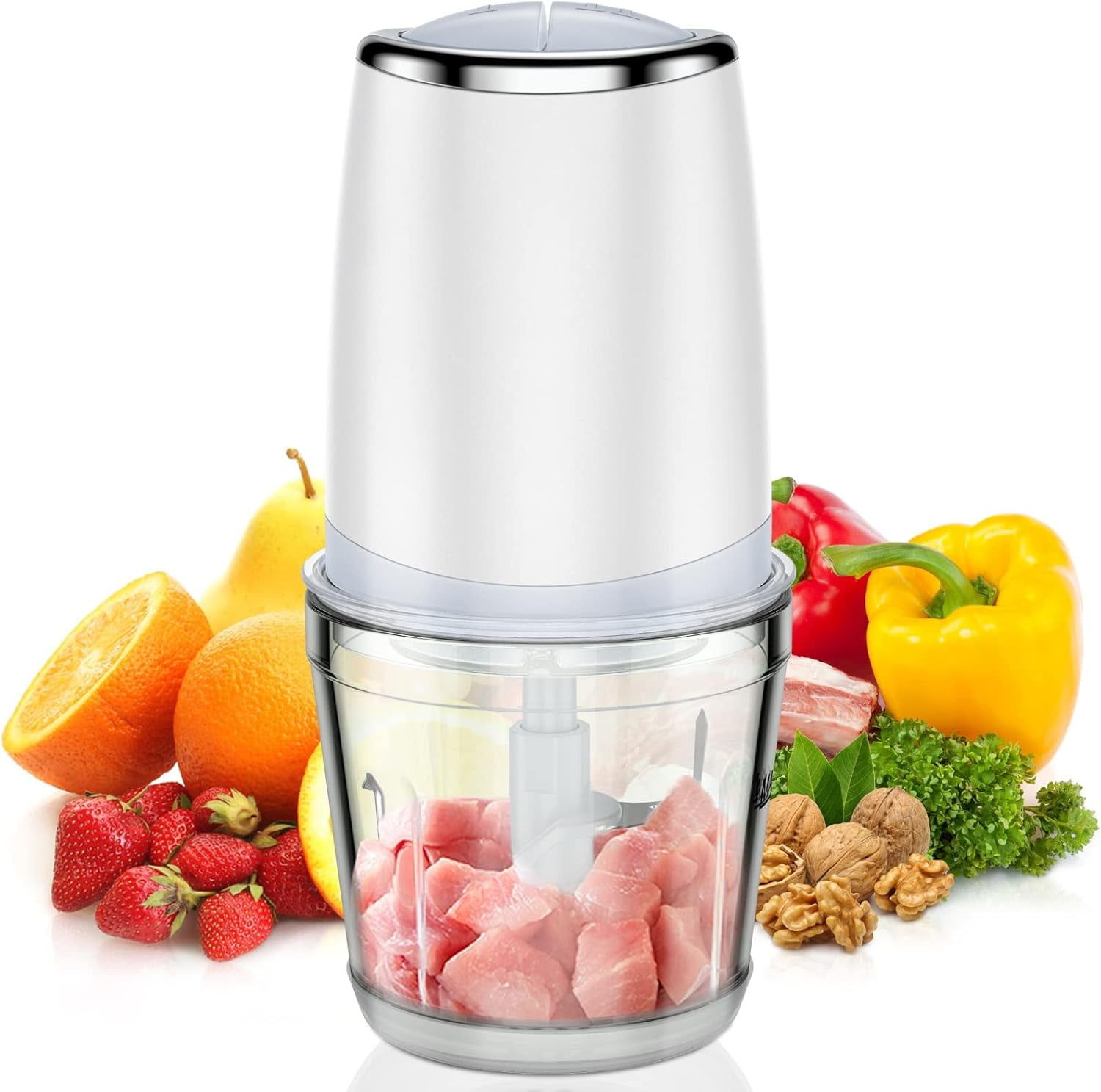 M optimized Mini Food Processor with 2.5 Cup Glass Bowl, Small Electric ...