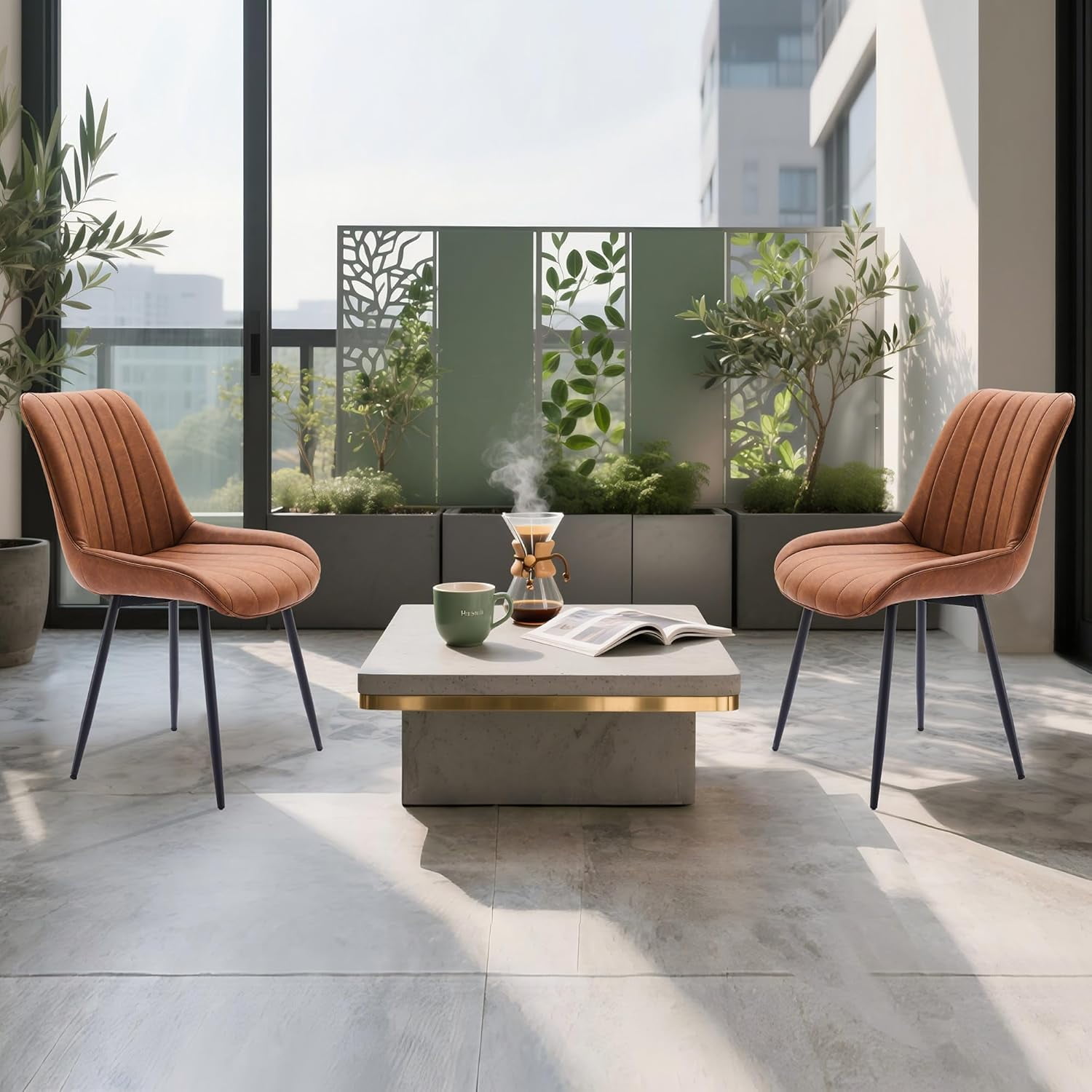 M optimized Modern Dining Chairs Set of 2, Upholstered Mid Century ...