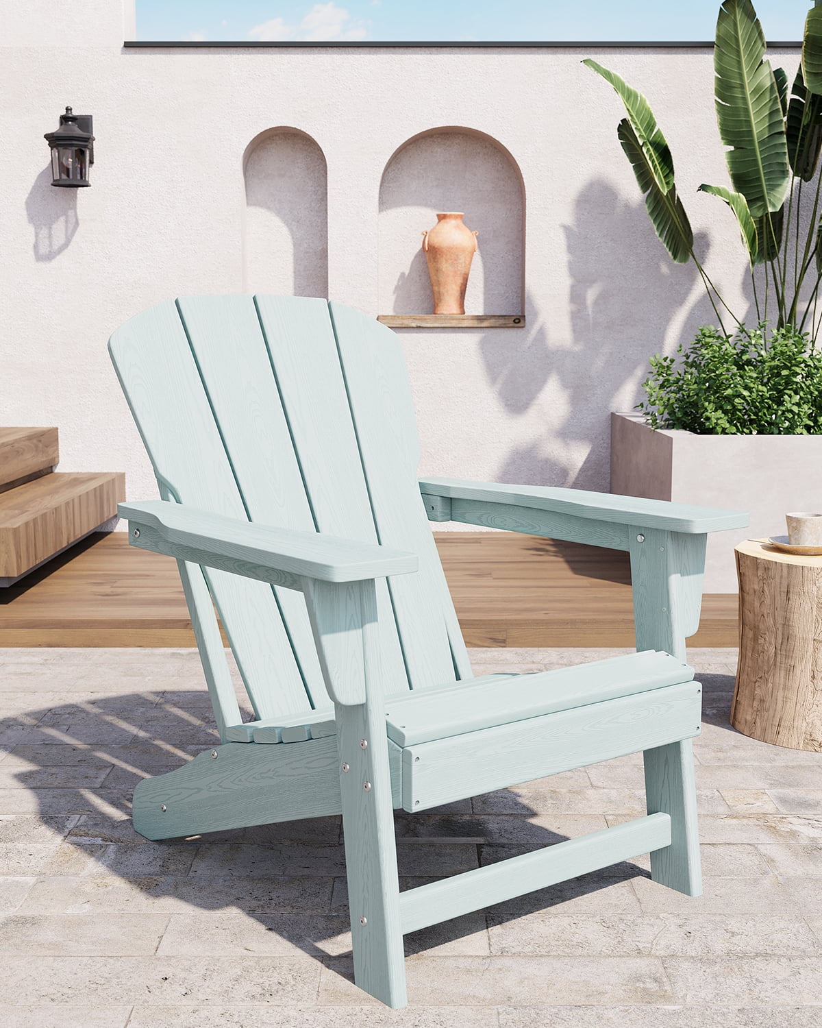 M optimized Modern HDPE Adirondack Chair, 380LB Lumber Weather ...