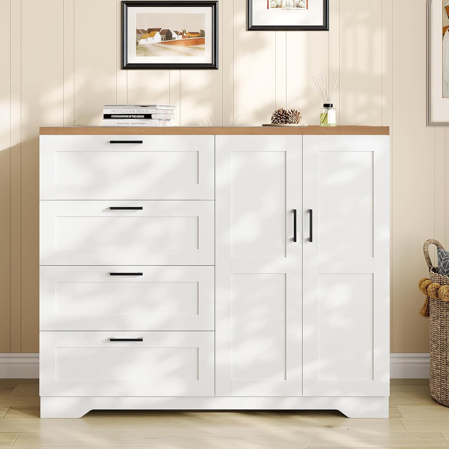 M optimized Multifunctional Wooden Dresser for Bedroom, 2 Door Wardrobe ...