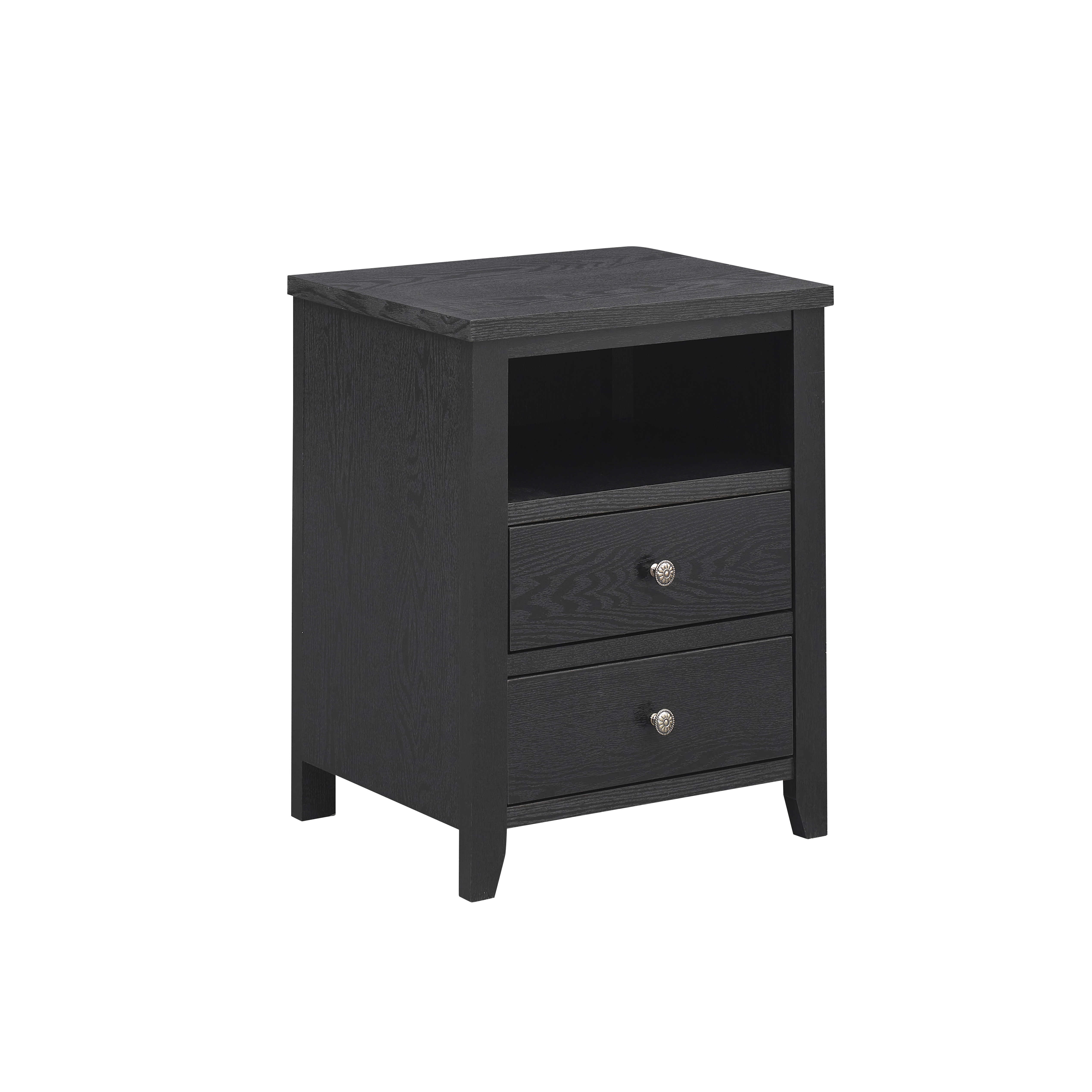 M optimized Nightstand with LED Lights, LED Night Stand with 2 Drawers ...