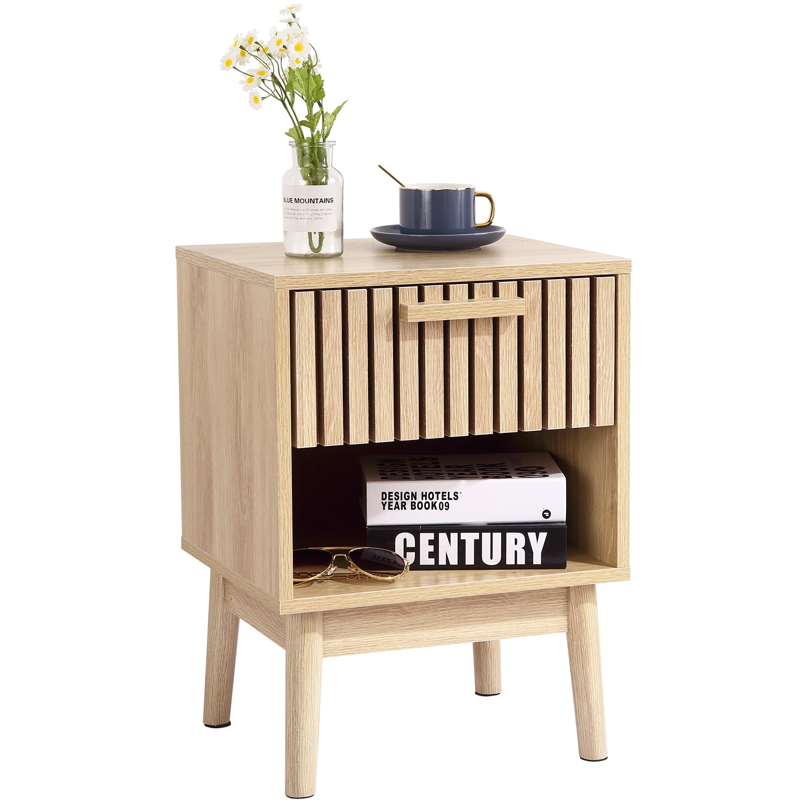 M optimized Nightstand, Small Side Table Night Stand with Drawer Open ...