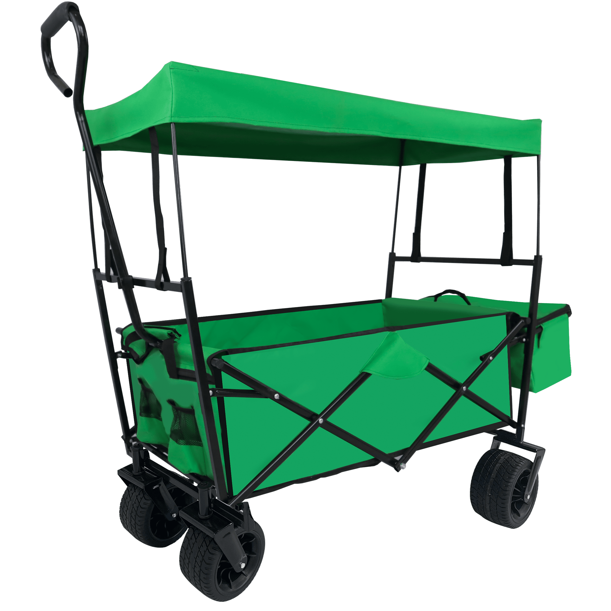 M optimized Outdoor Garden Wagon with Canopy and Pockets, Foldable ...