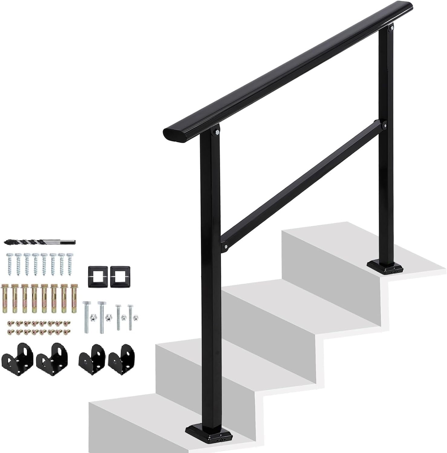 M optimized Outdoor Handrails, Adjustable Height Stair Handrail Fits 1 ...