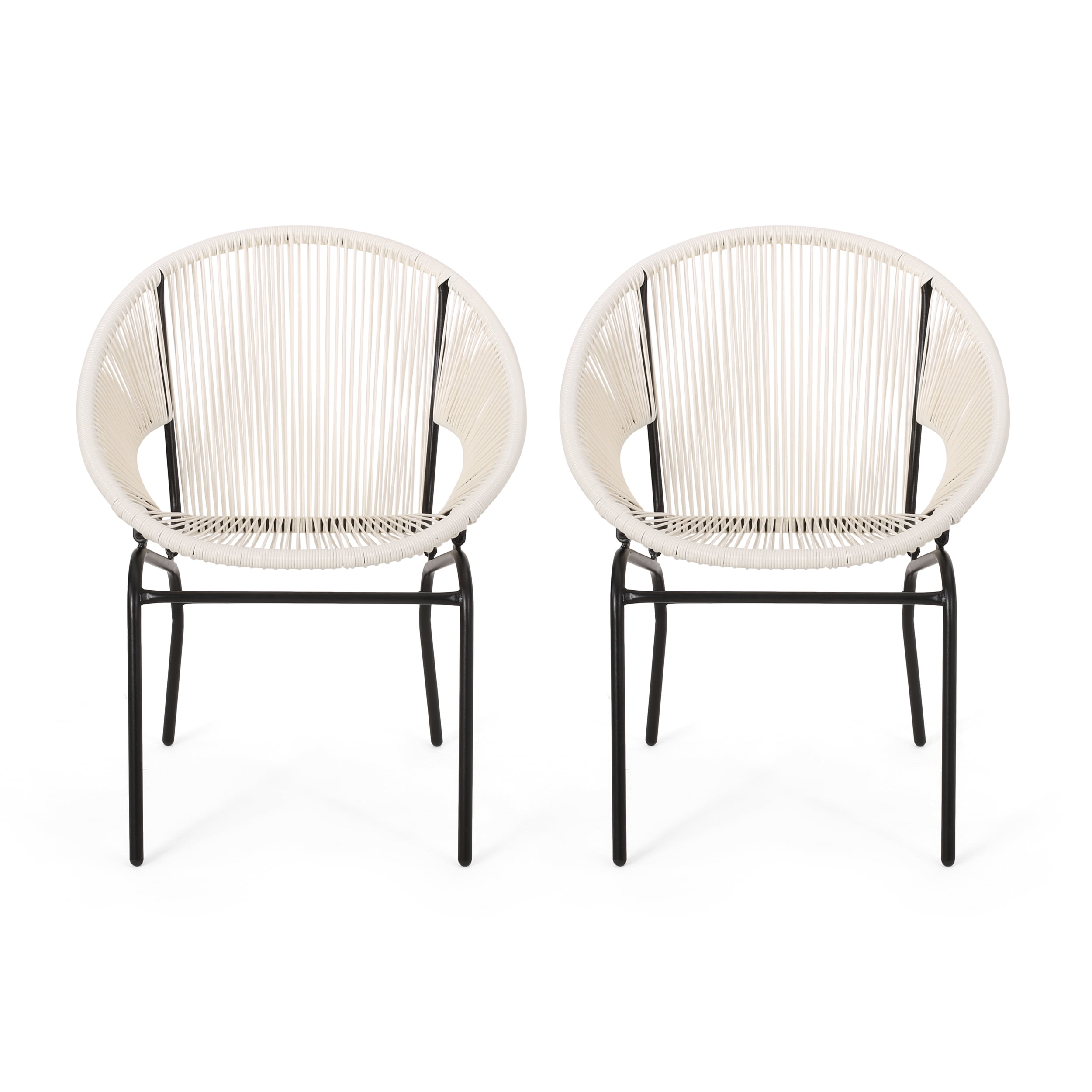 M optimized Outdoor Rattan Chairs Set of 2, Patio Dining Chairs with ...