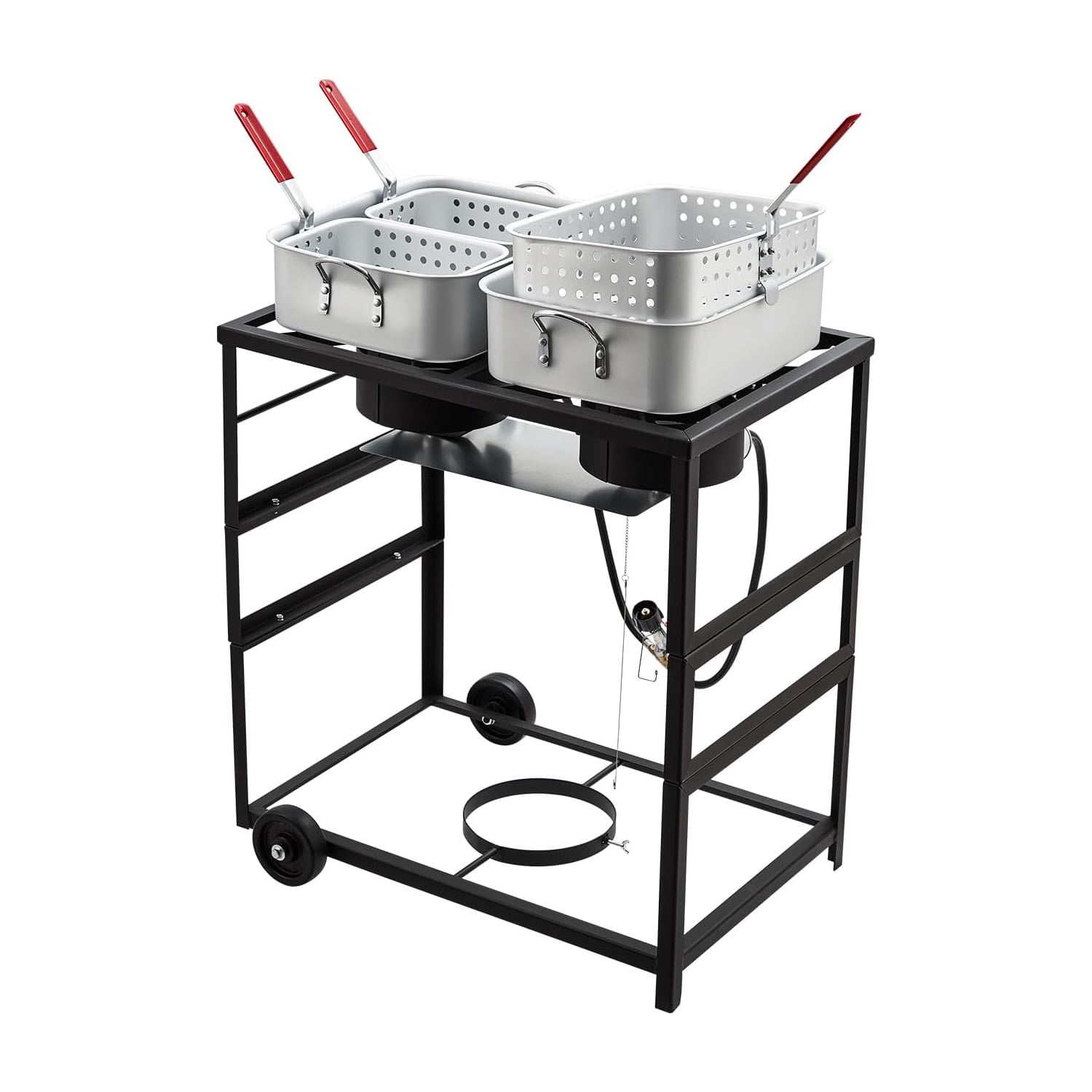M optimized Propane Deep Fryer, 18QT Aluminum Double Fryer with 3 ...