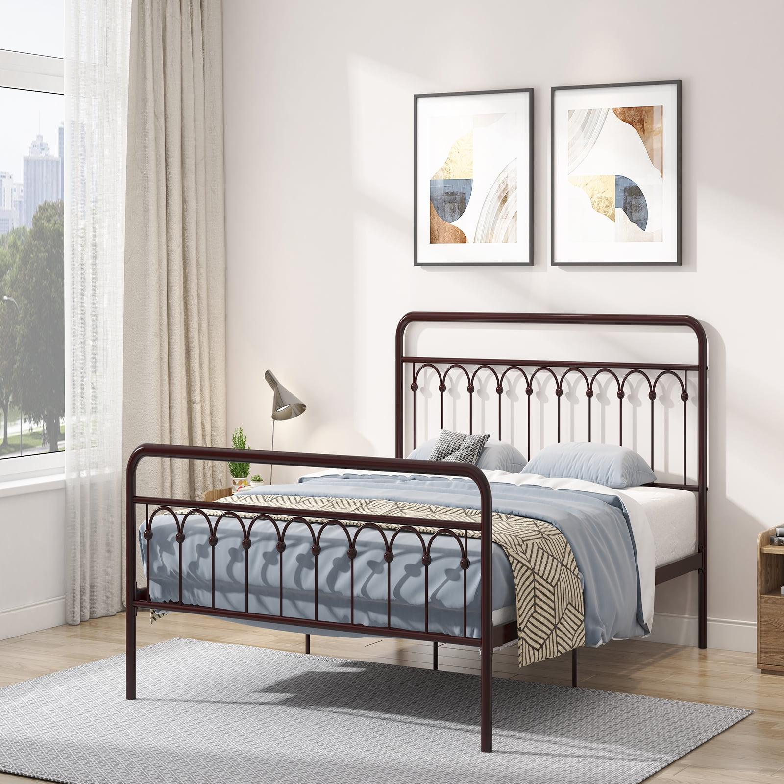 M optimized Queen Size Bed Frame Metal Platform Bed Frame with Thick ...