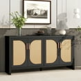 M optimized Rattan TV Stand Dresser Chest with Adjustable Shelves ...