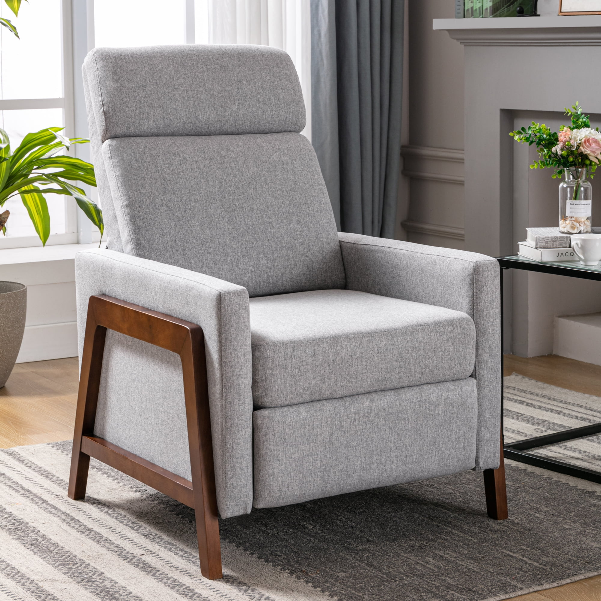 M optimized Recliner Chair Upholstered Chair with Solid Wood Frame ...