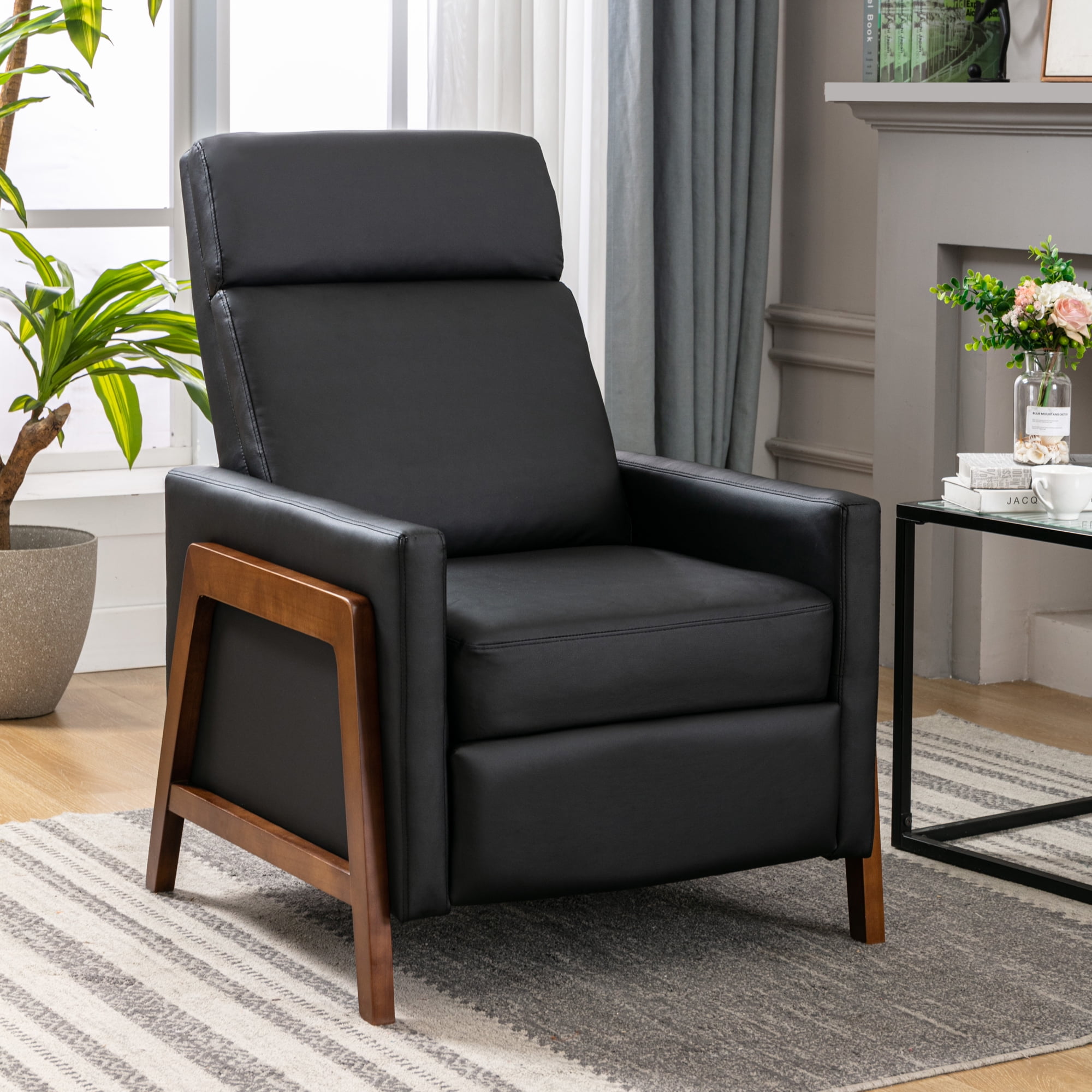 M optimized Recliner Chair Upholstered Chair with Solid Wood Frame ...