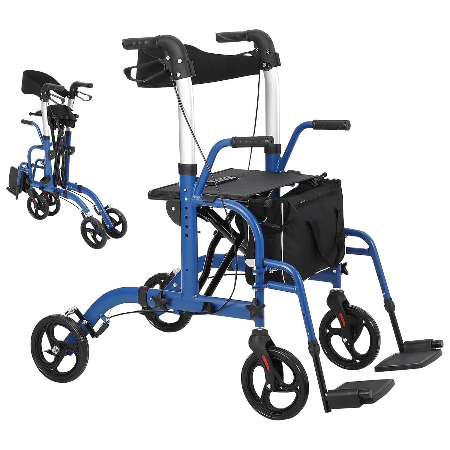 M optimized Rollator Walker for Seniors with Seat, 3 in 1 Walker ...