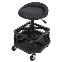 VEVOR Rolling Garage Stool, 300lbs, Adjustable Height 24-28.7 in ...