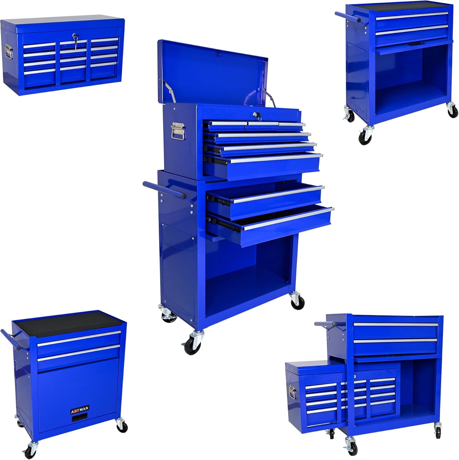 M optimized Rolling Tool Chest 8 Drawers Rolling Tool Chest with Wheels, Portable Rolling Tool ...