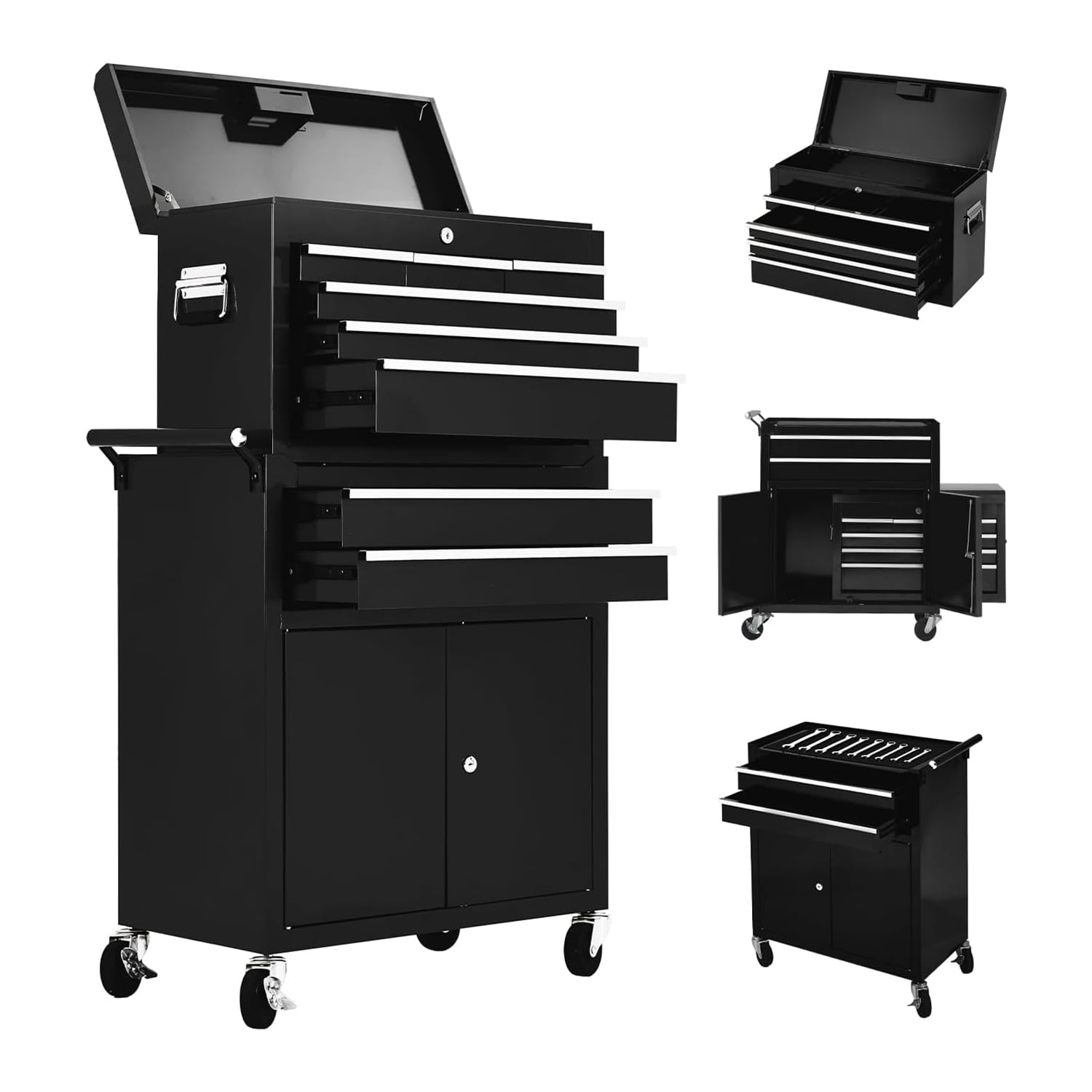 M optimized Rolling Tool Chest with Wheels 8 Drawers, Tool Storage ...