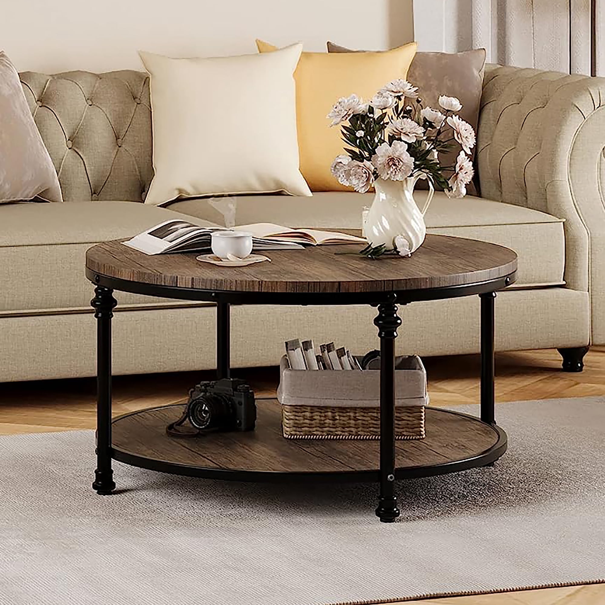 M optimized Round Coffee Table for Living Room Center Table with ...