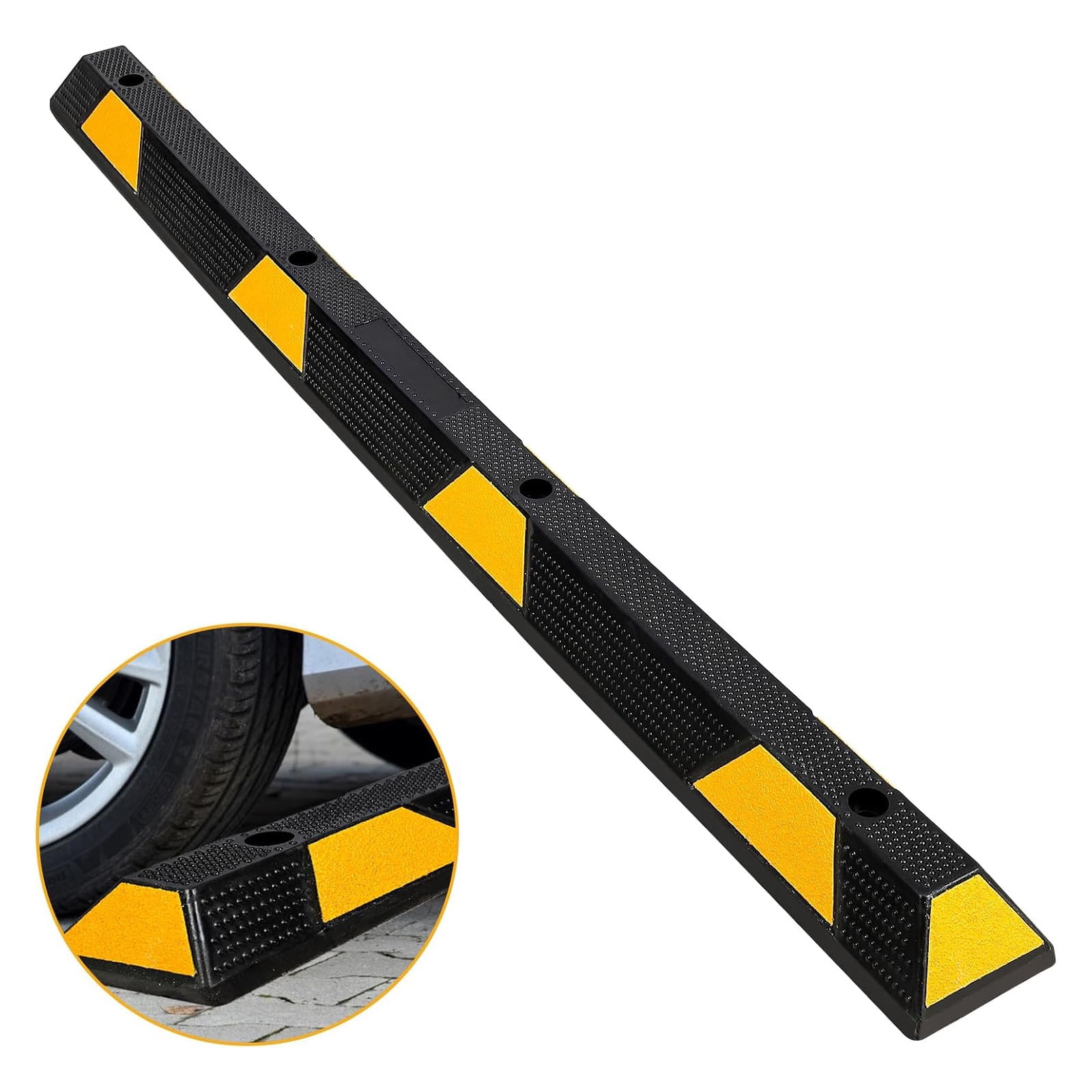 M optimized Rubber Curb Parking Garage Floor Stopper 44000 lbs Capacity ...