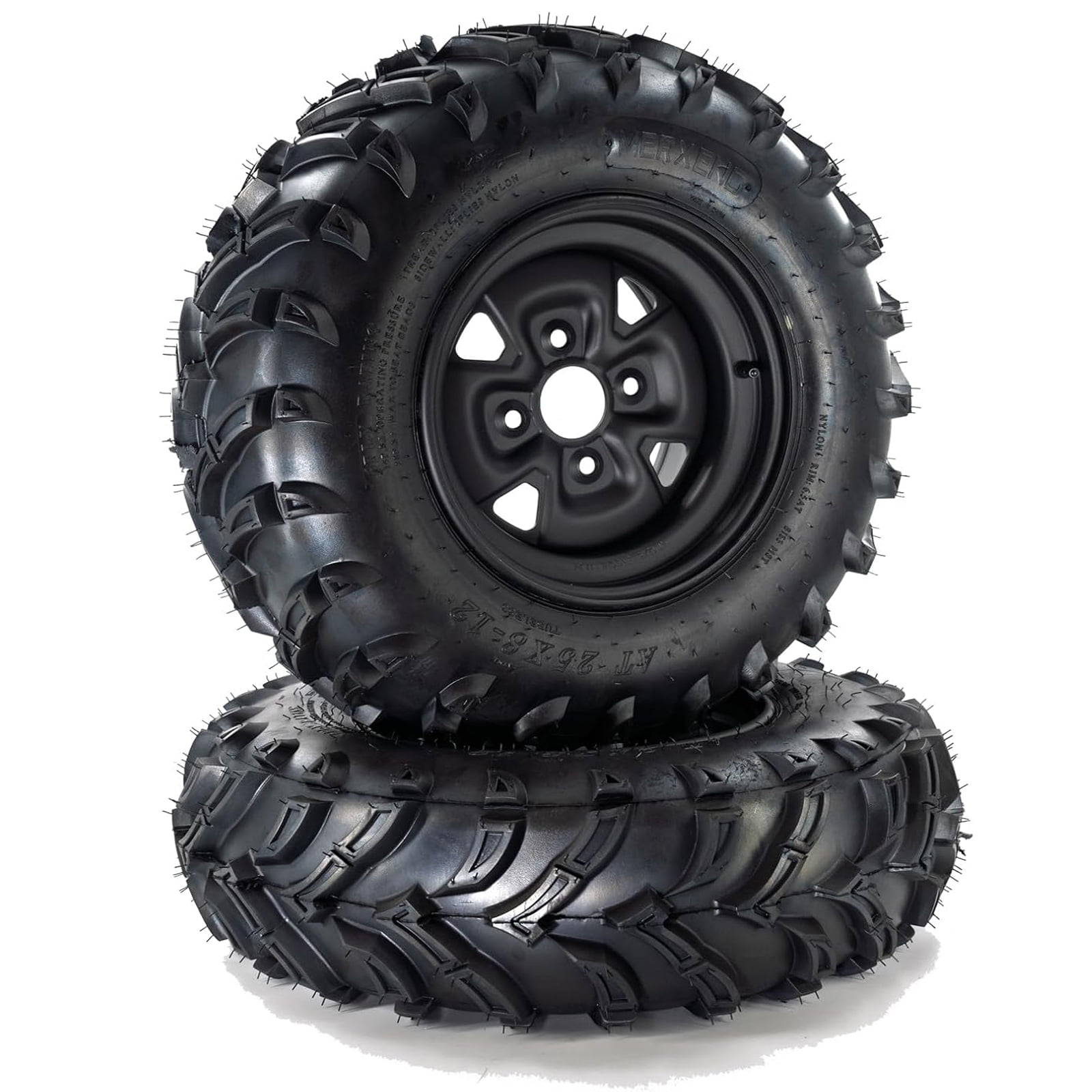 M optimized Set of 2 25x10-12 ATV Tires 6 Ply All-Terrain Tire with 12 ...