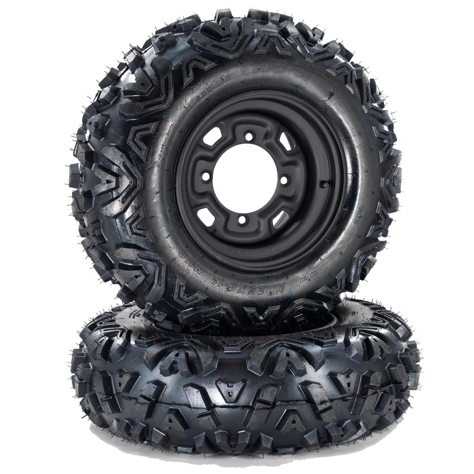 M optimized Set of 2 25x10-12 ATV Tires 6 Ply All-Terrain Tire with 12 ...