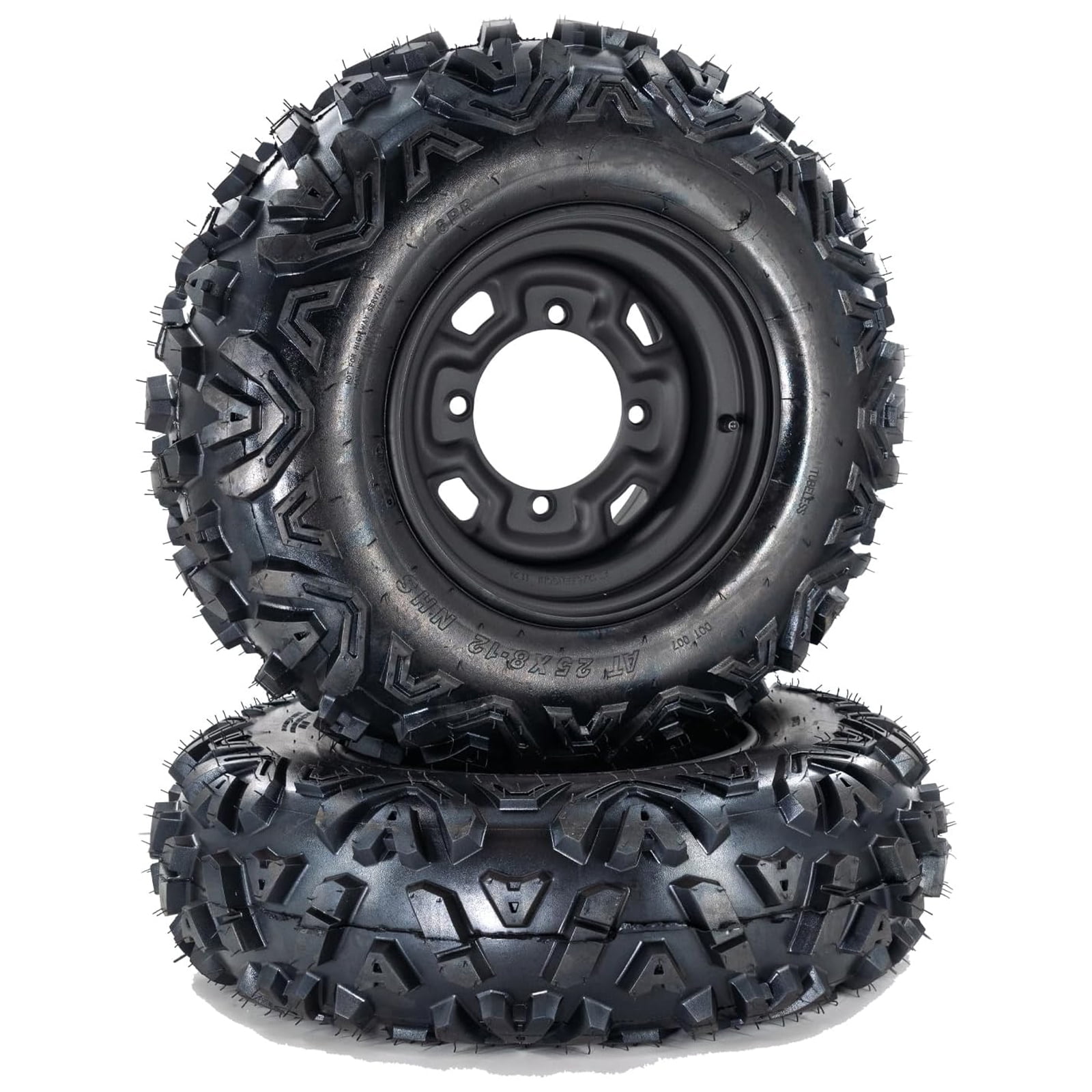M optimized Set of 2 25x8-12 ATV Tires 6 Ply All-Terrain Tire with 12 ...