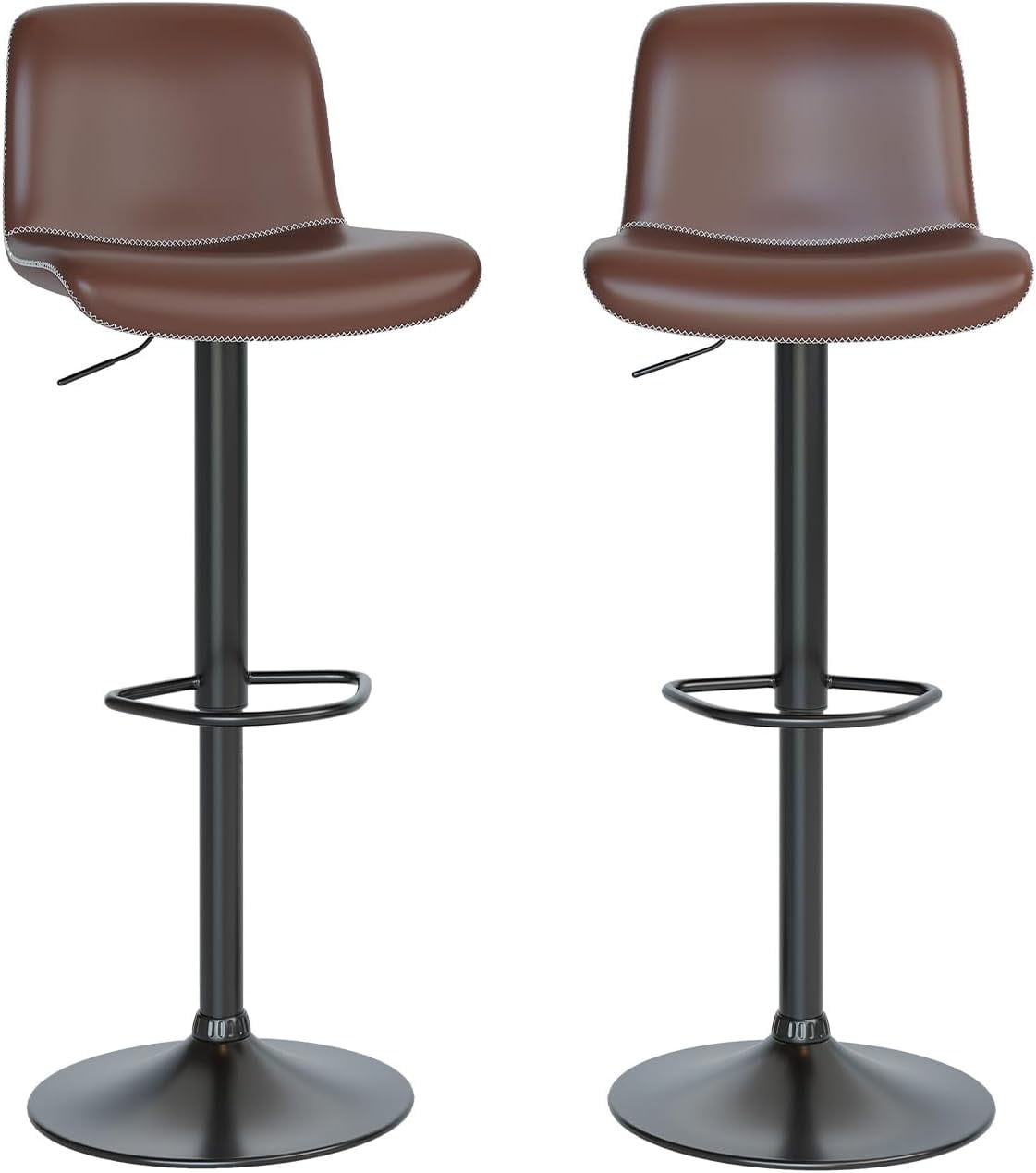 M optimized Set of 2 Swivel Counter Height Bar Stools with Back, Adjustable Dining Barstools ...