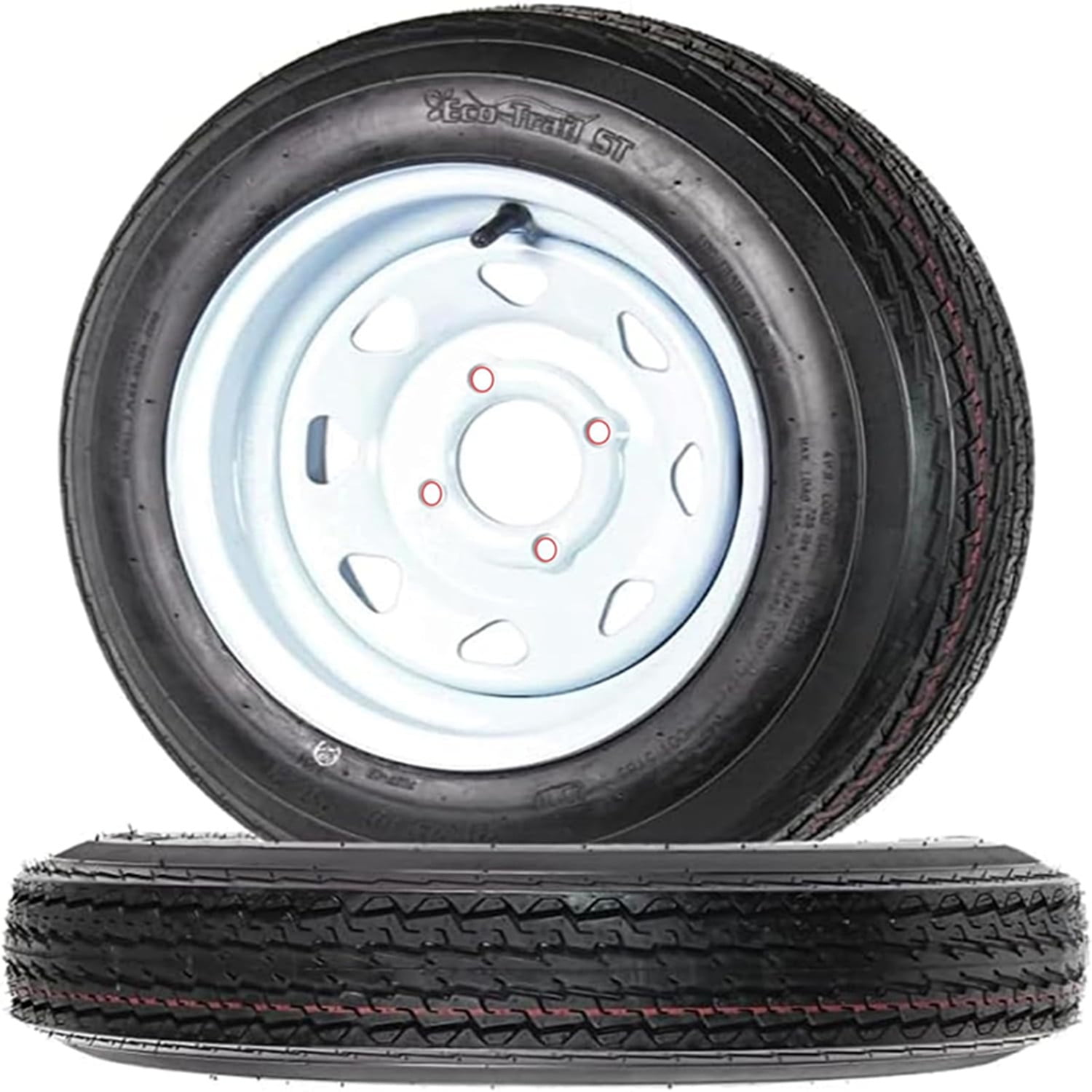 M optimized Set of 2 4.80-12 4.80x12 480-12 4.80-12 Trailer Tires with 12" Rims, 4 Lug on 4 ...
