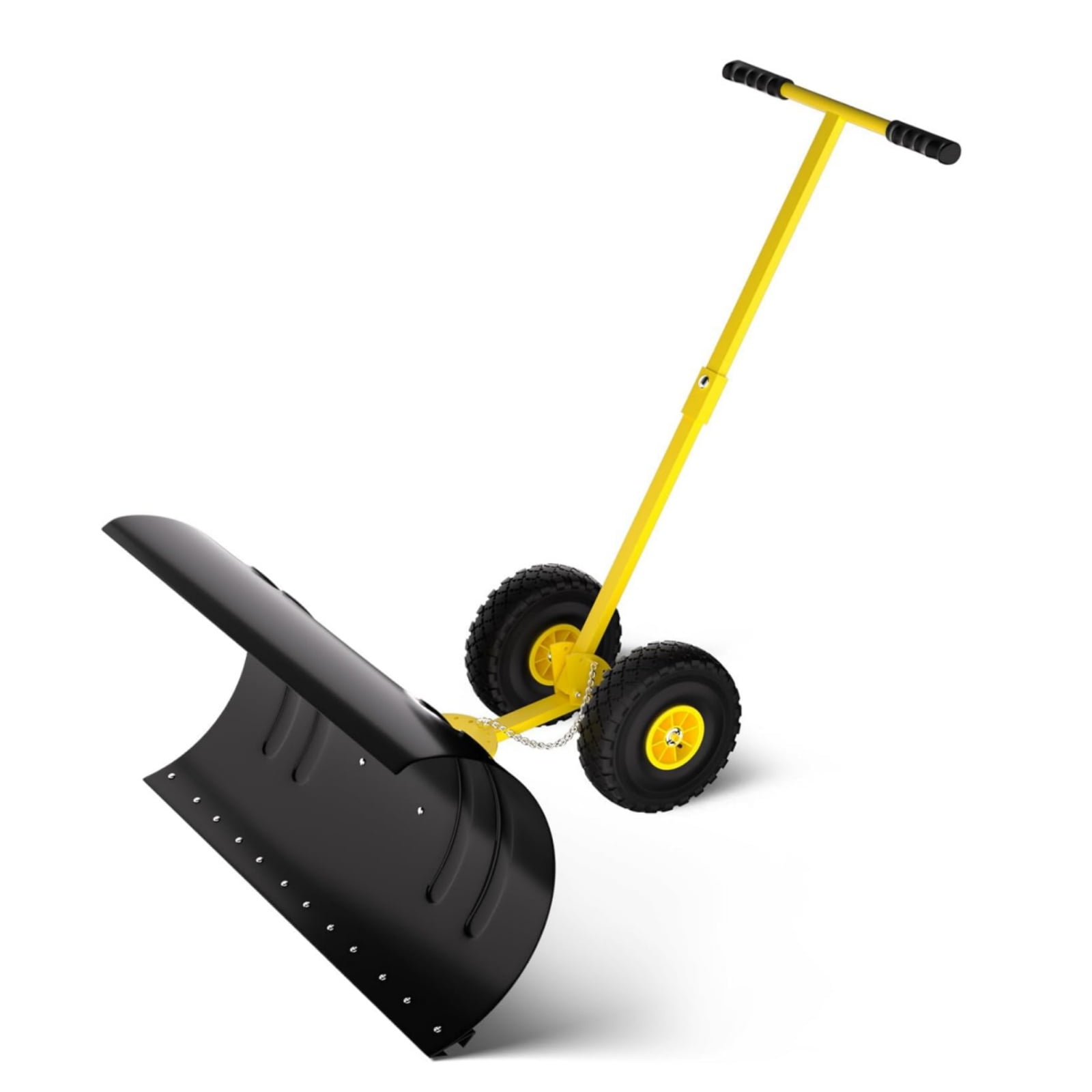 M optimized Snow Pusher Shovel with Wheels, 36" Width Steel Blade ...