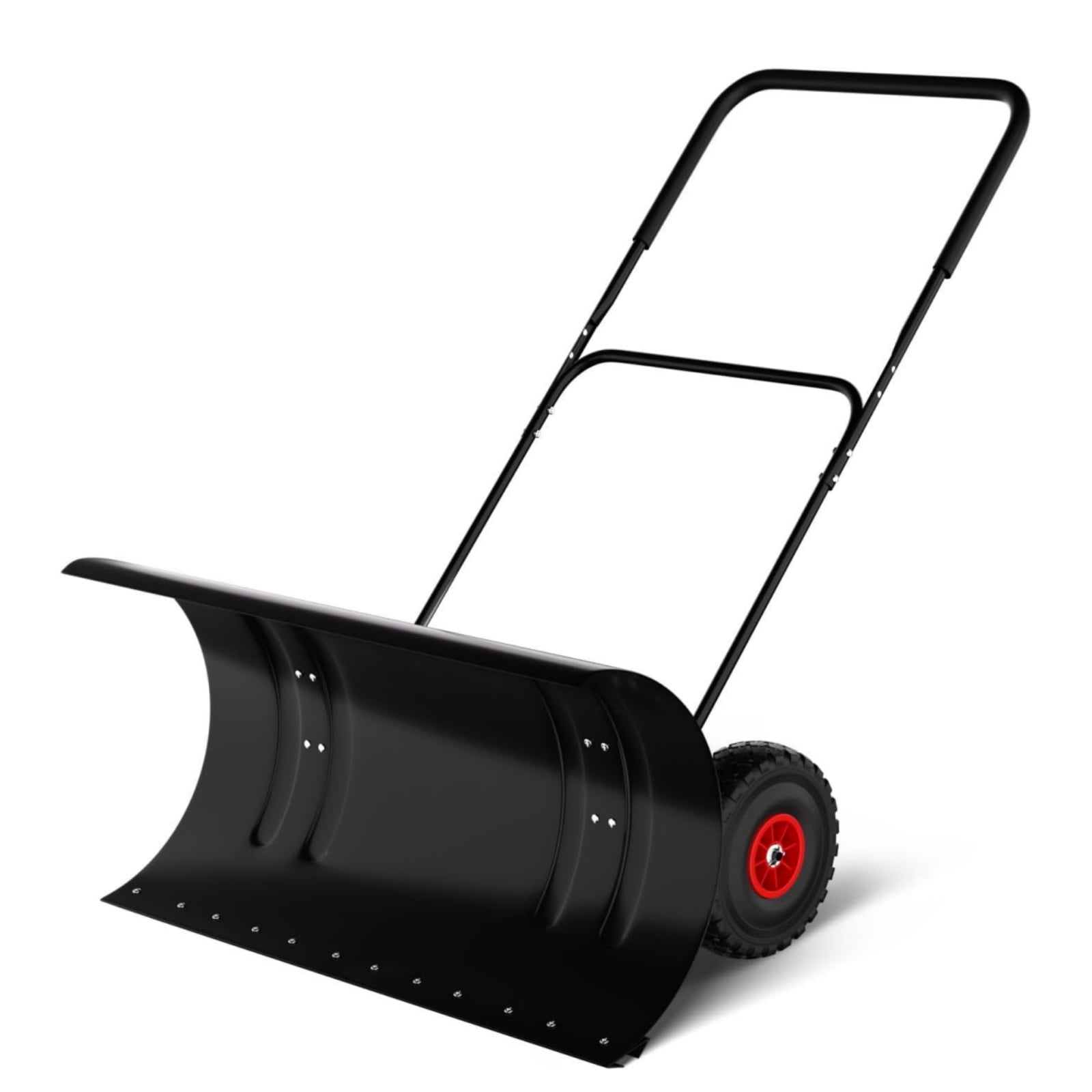 M optimized Snow Shovel with Wheels, 29"W Blade 2-Wheel Push Snow Plow ...